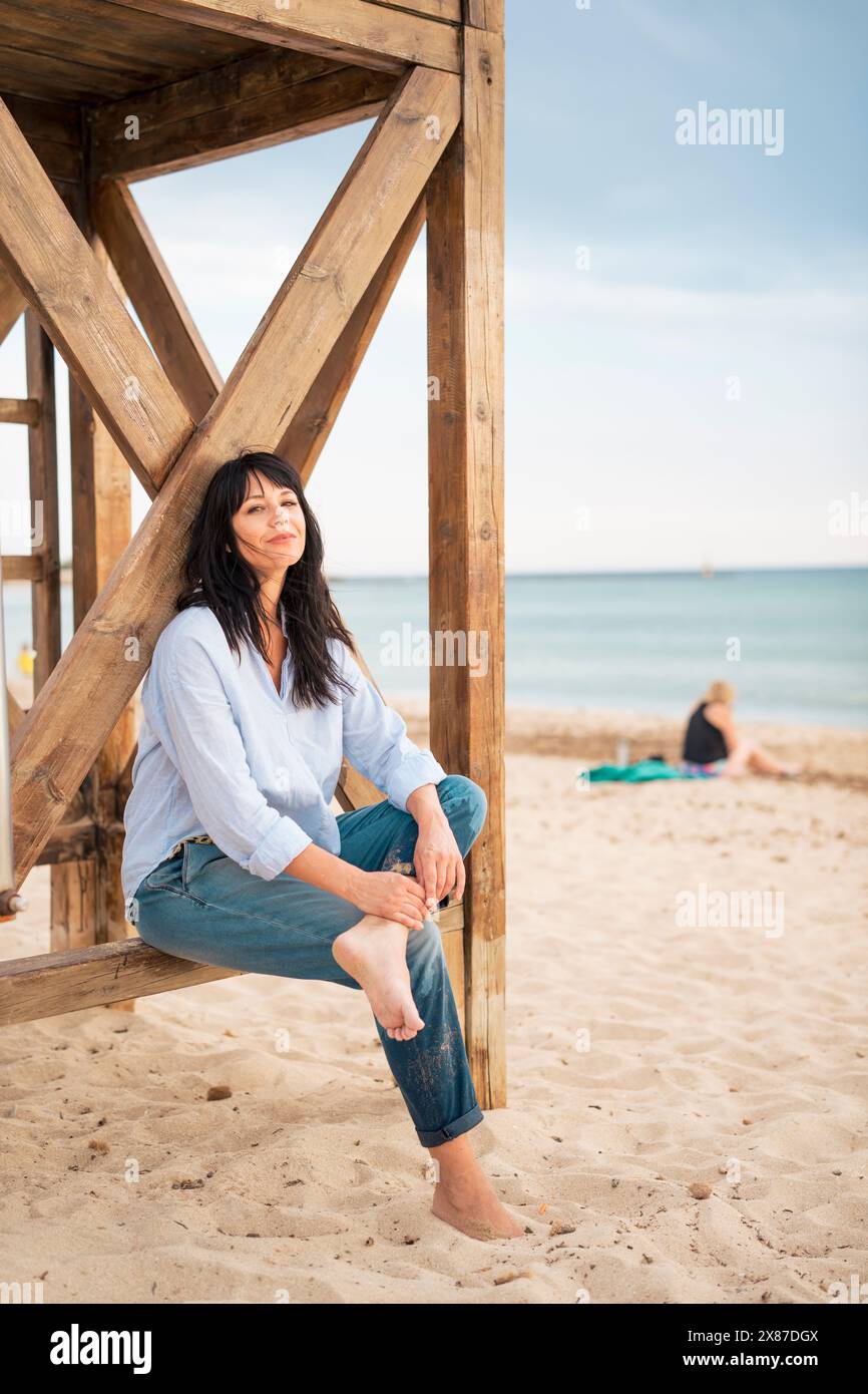 Portrait happy lifeguard woman hi-res stock photography and images - Alamy