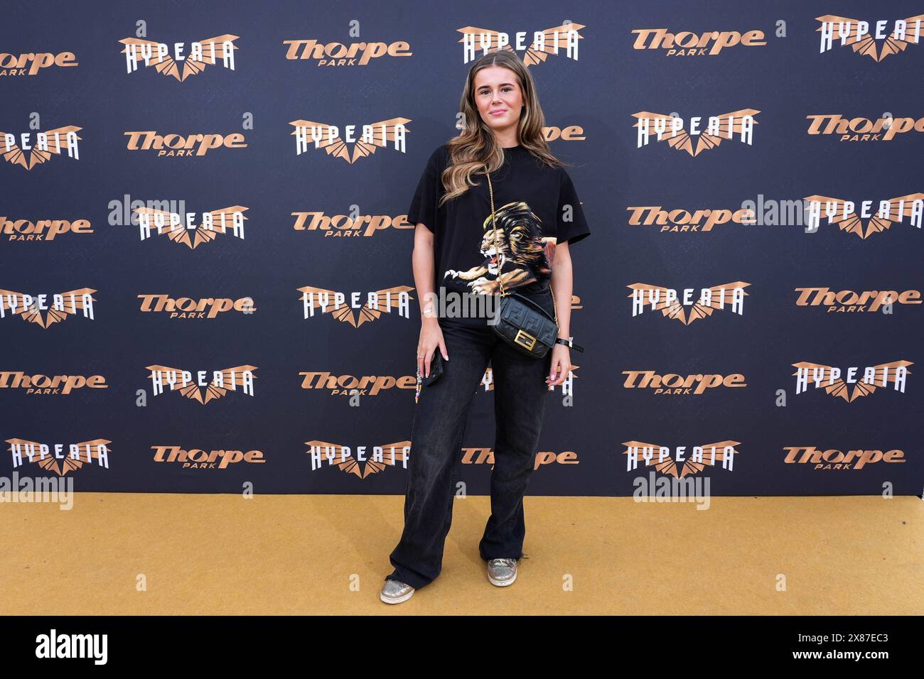 EDITORIAL USE ONLY Sunnie Dyer arrives at Thorpe Park's VIP launch ...