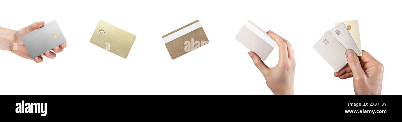 Credit card mockup. Bank plastic isolated debit money hand payment ...