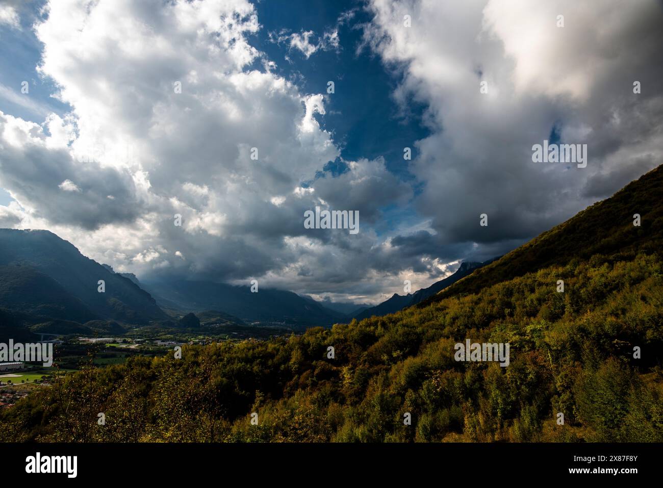 view of the splendid valleys around the Valdastico with the peaks of ...