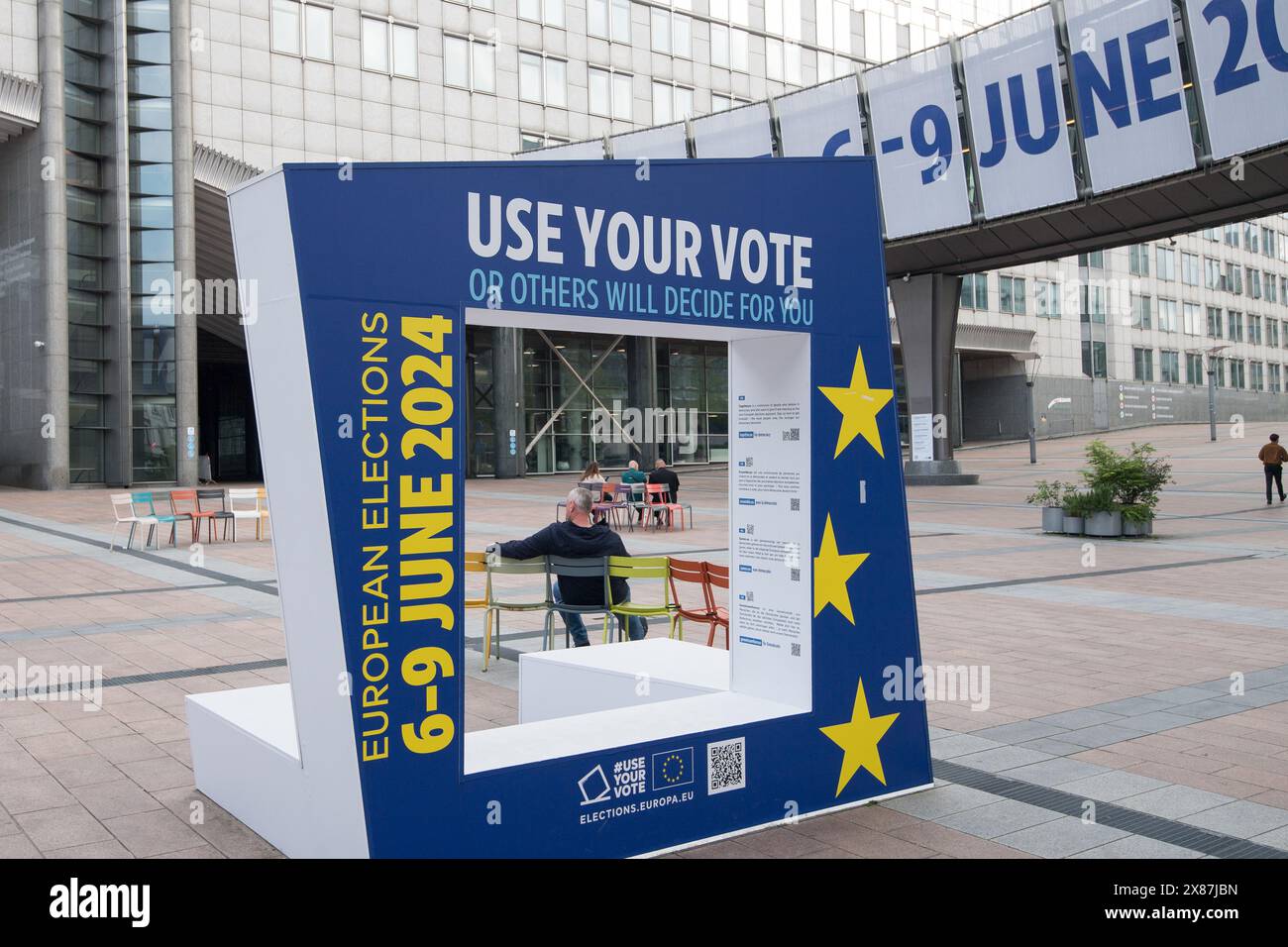 European elections 2024 Use your vote banner on Esplanade and Altiero ...