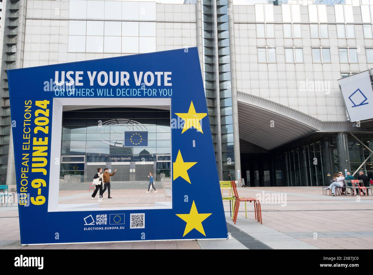 European elections 2024 Use your vote banner on Esplanade and Altiero ...