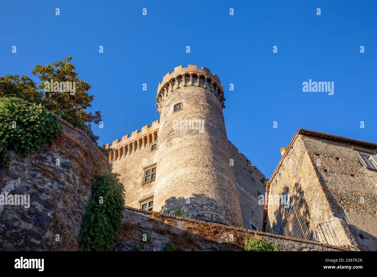 Orsini-Odescalchi castle under blue sky in Bracciano at Rome, Lazio ...