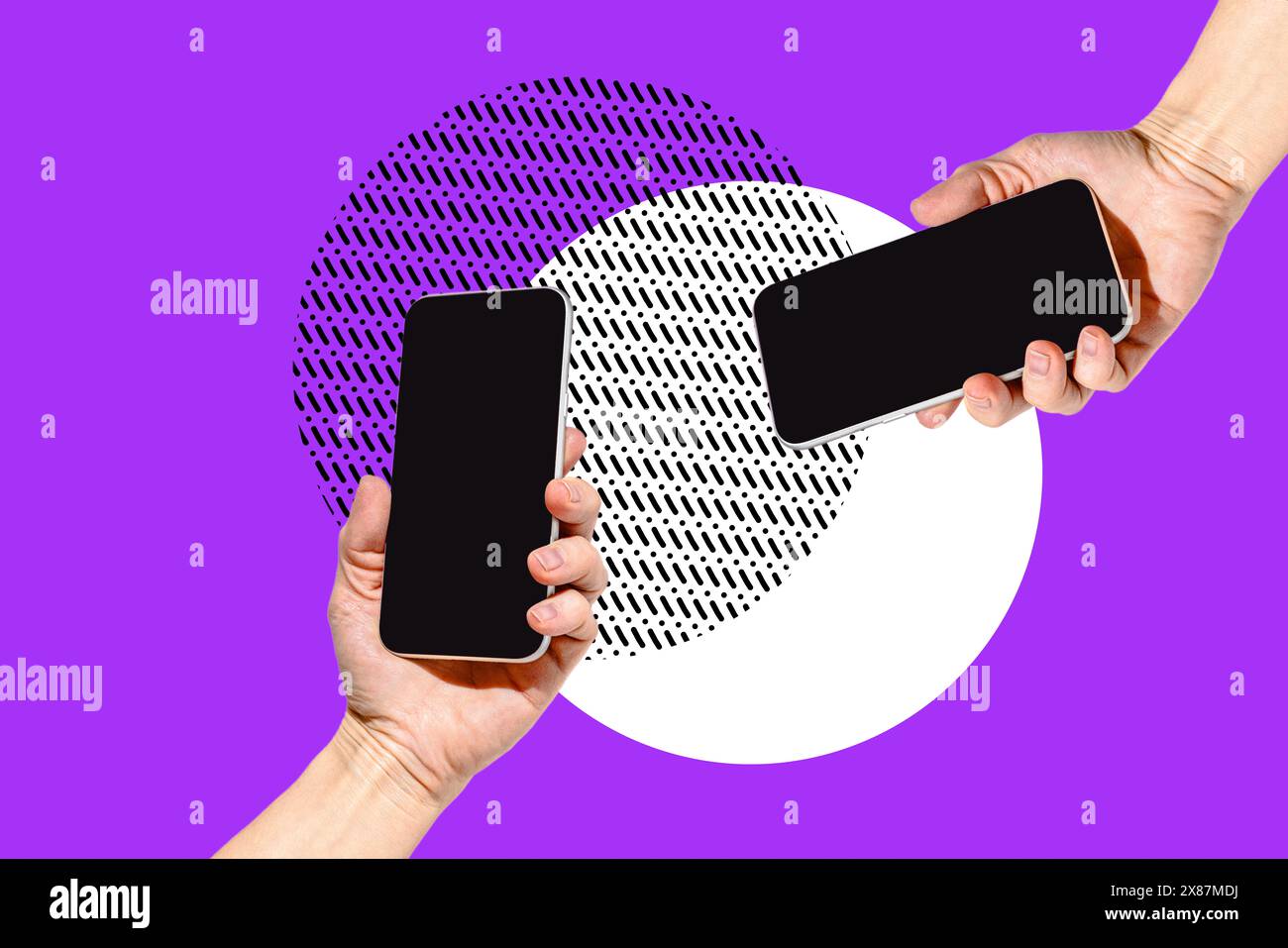 Two hands holding phone hi-res stock photography and images - Alamy