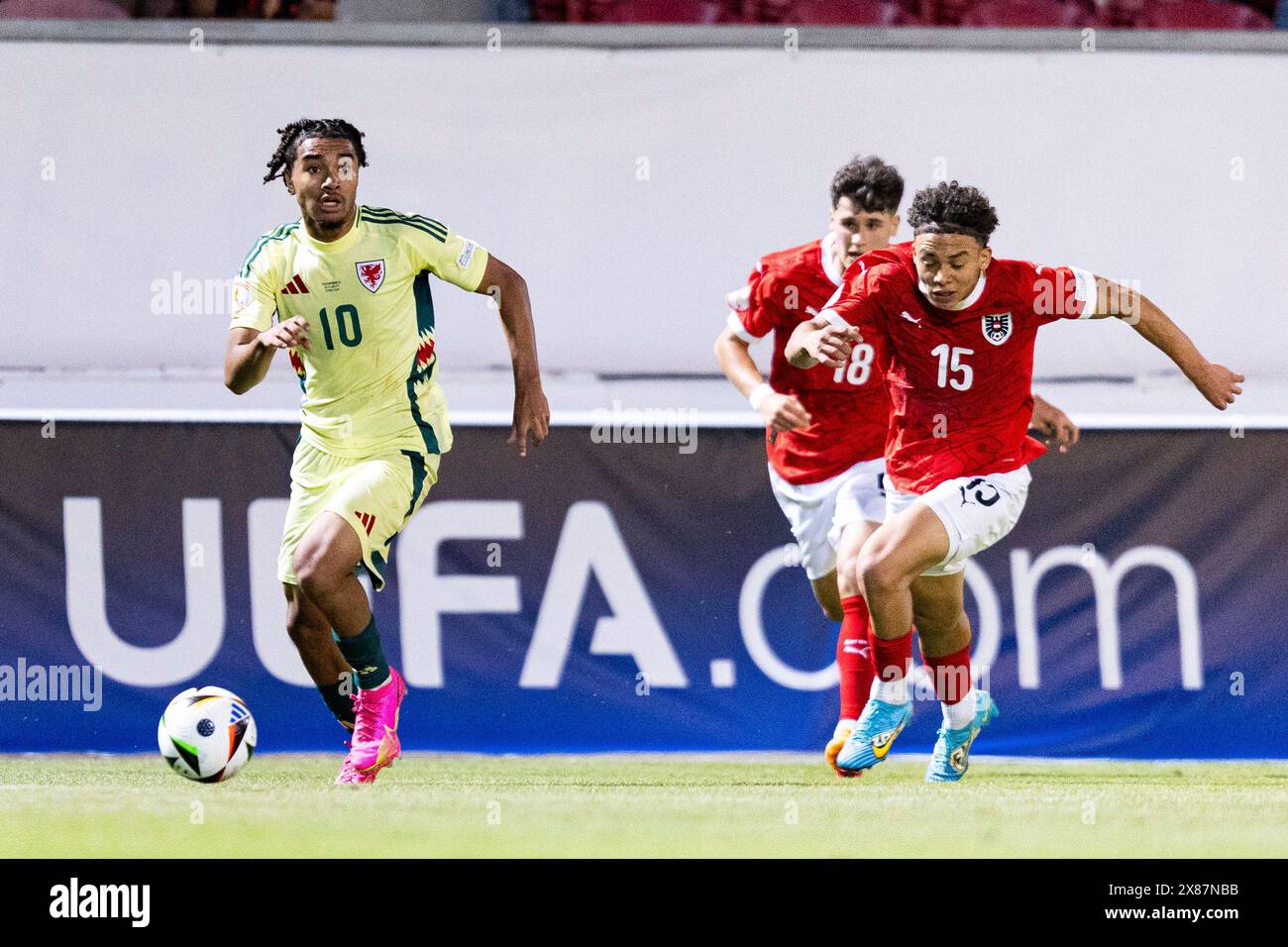 LARNACA, CYPRUS - 23RD MAY 2024: Elliot Myles in action. Cymru u17 v ...