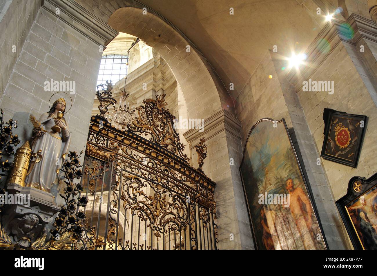 Belgium, Flanders, Ghent, St. Peter Church, Interior View Stock Photo ...