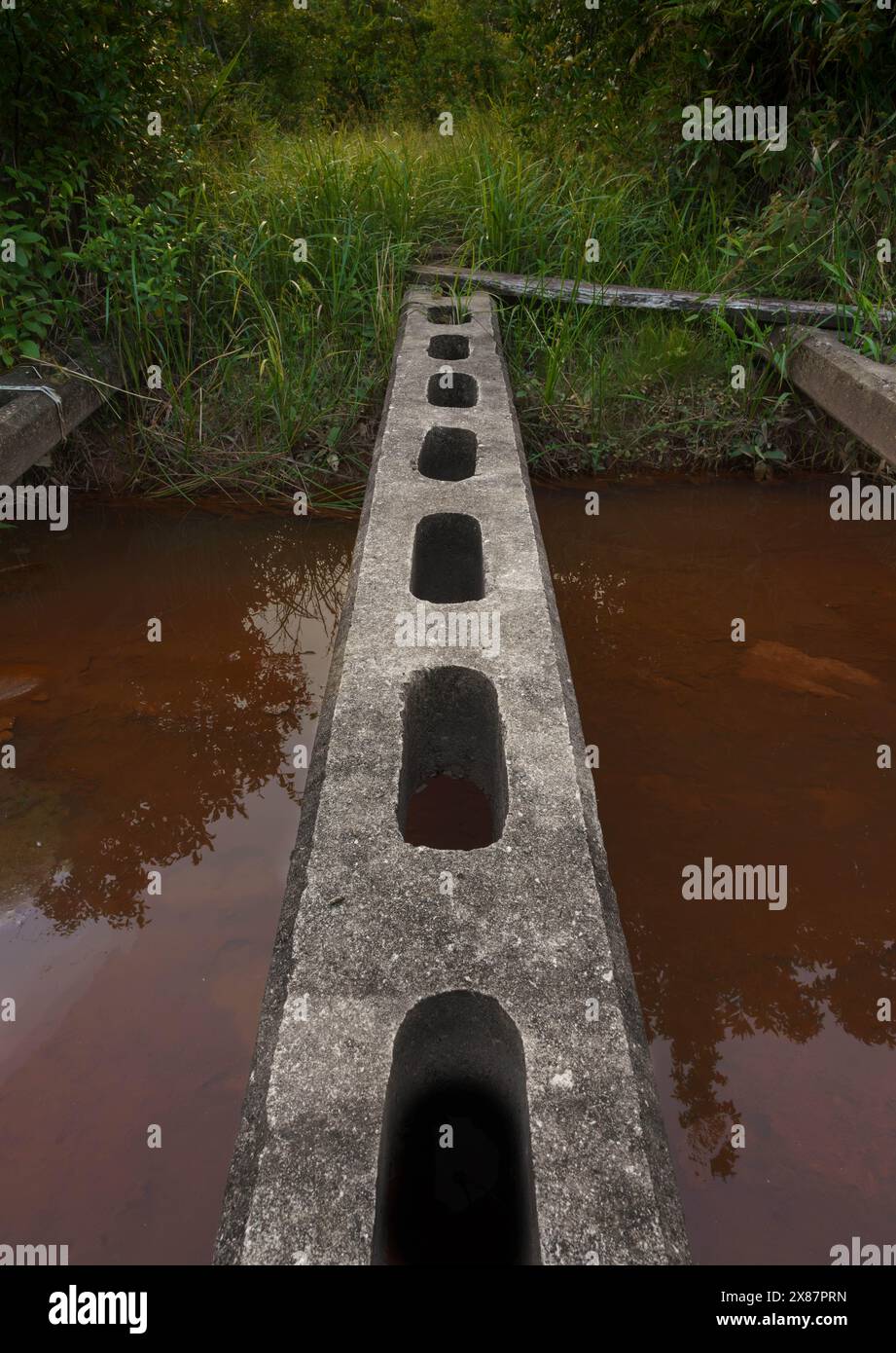 electric pole used for crossing a stream Stock Photo - Alamy