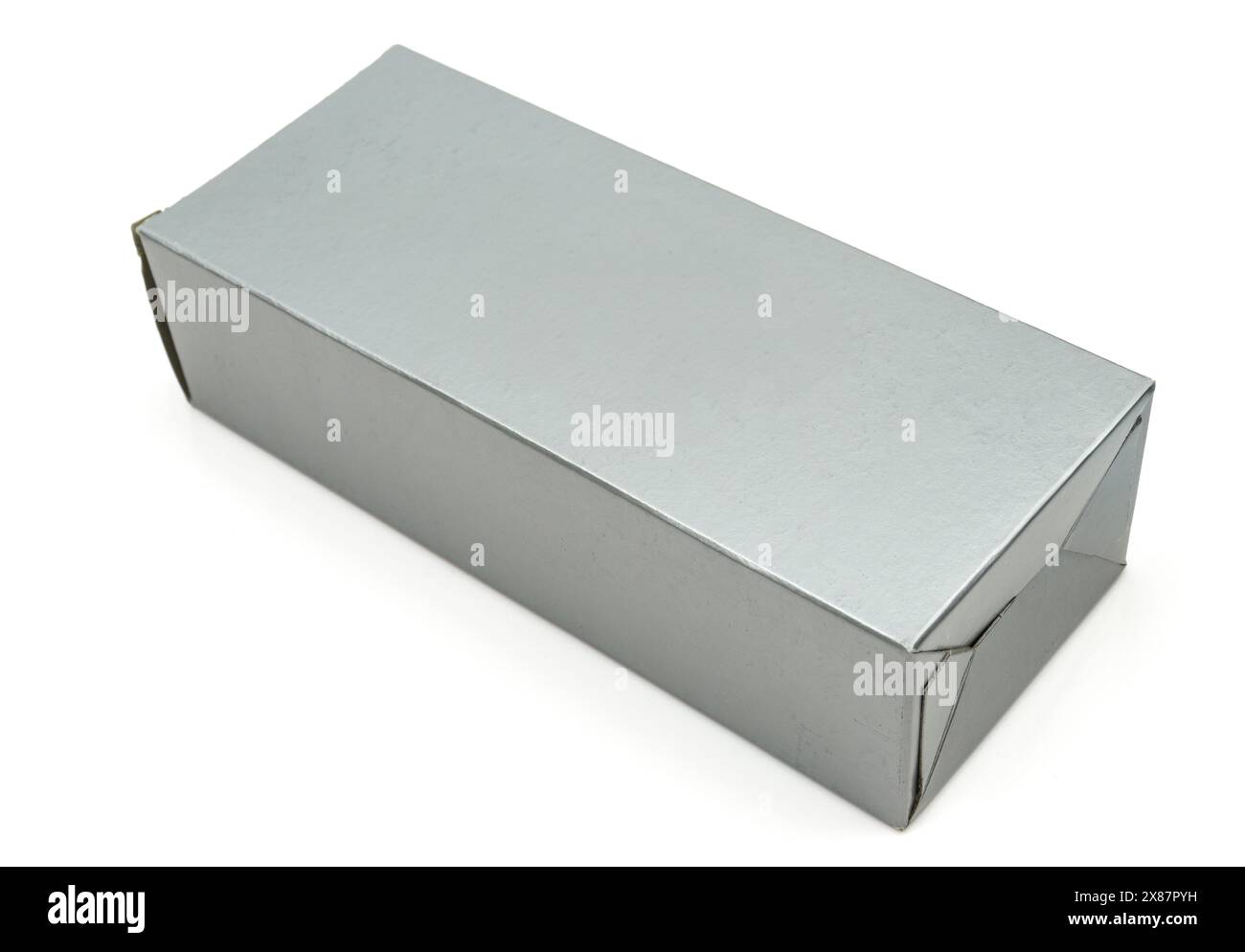 Grey carton paper rectangular shape box isolated on white background ...