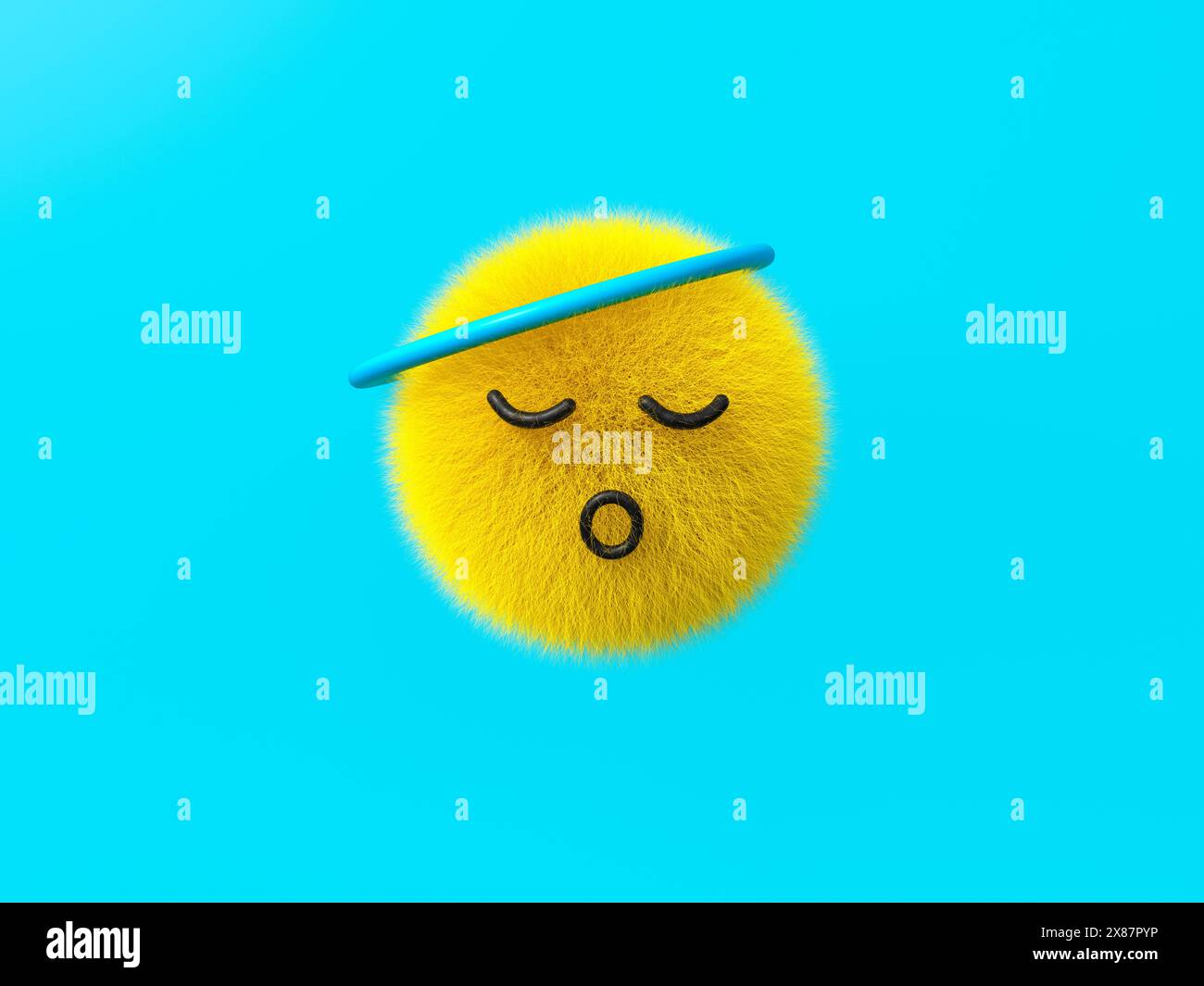 3D yellow fluffy sleeping emoji Stock Photo - Alamy