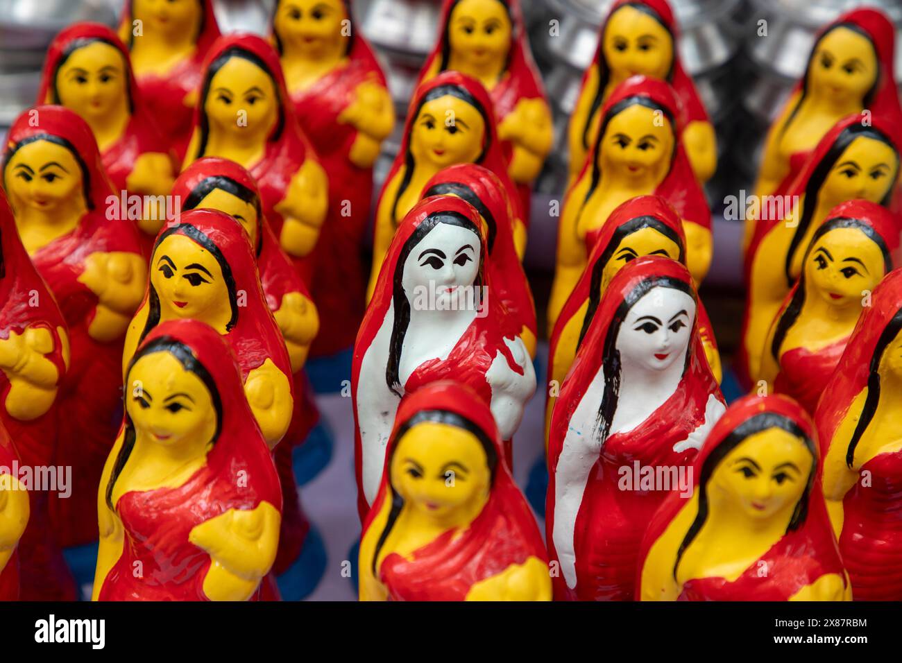 A pottery stall at 'Bou mela' a gathering of hindu housewives at ...