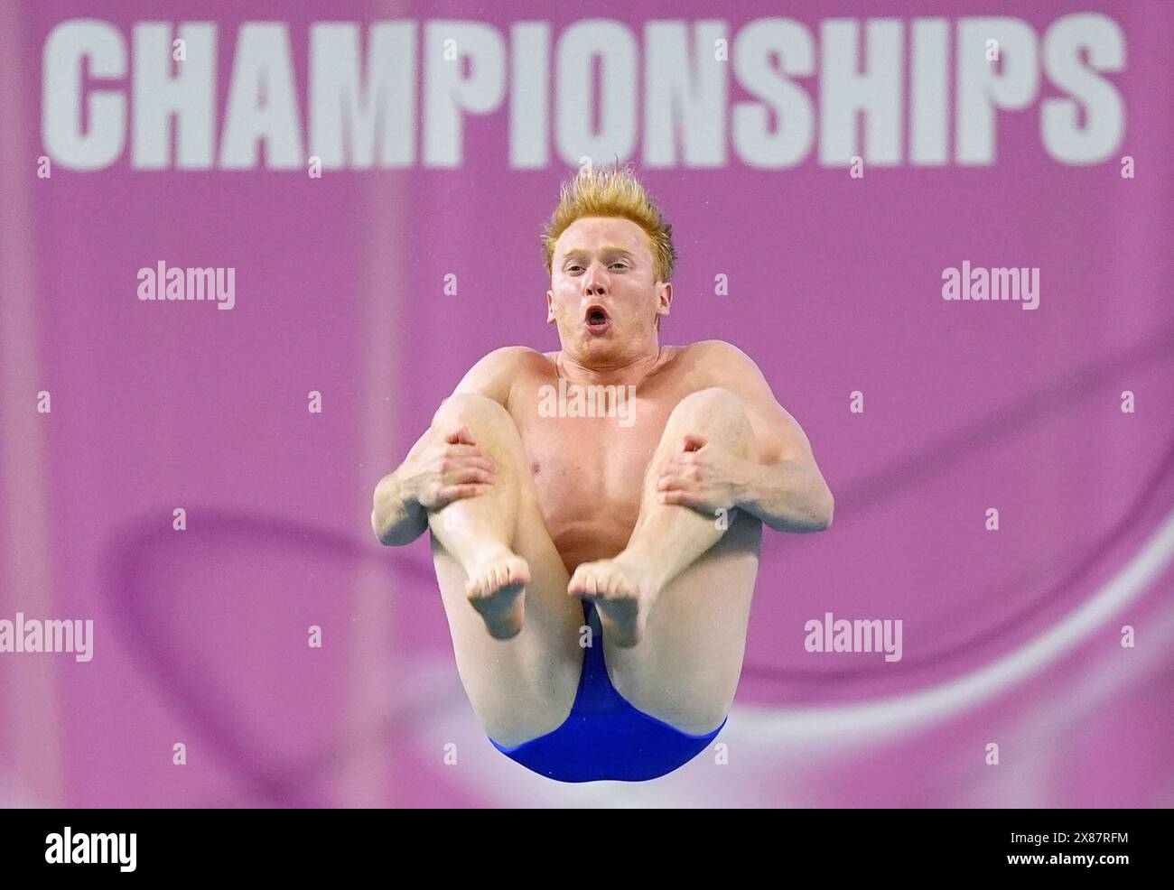 James Heatly in the Men's 3m Preliminary on day one of the 2024 Speedo ...