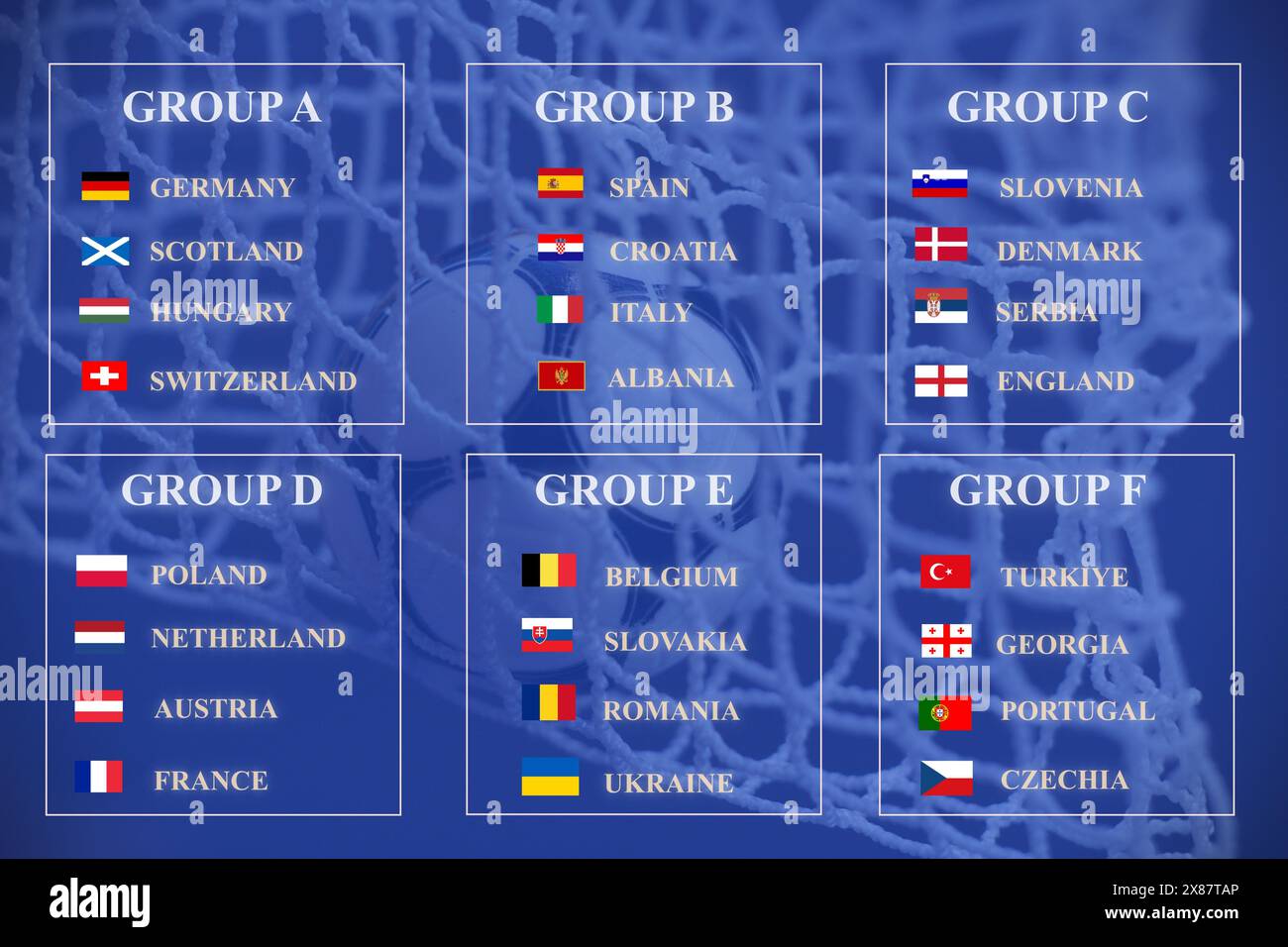 Euro 2024 Group Stage. Football Championship European Cup. Vector ...