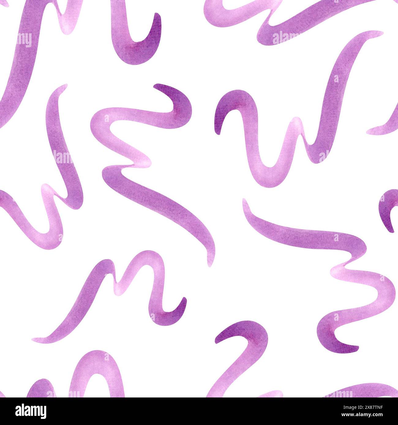 Native geometric curves. Flying wavy lines. Purple squiggles seamless ...