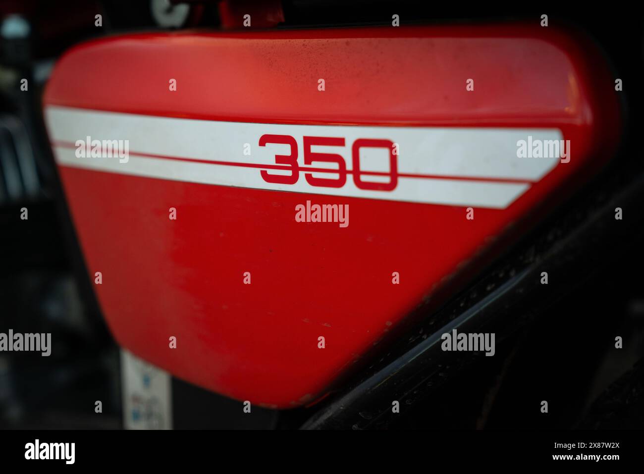 motorcycle branding and badge for a jawa 350 Stock Photo - Alamy