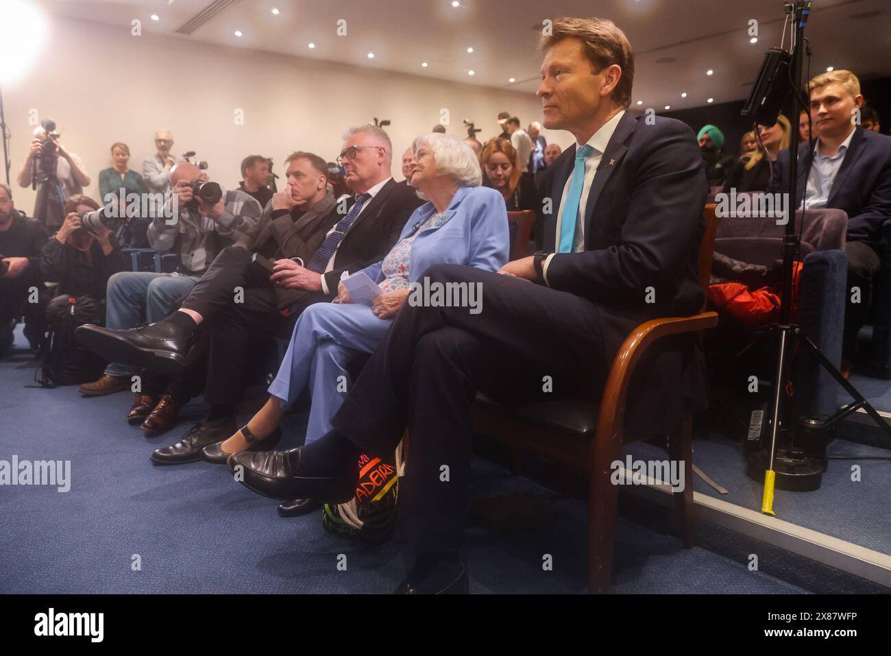 Lee Anderson (L), former Conservative Party chair, Ann Widdecombe (C ...