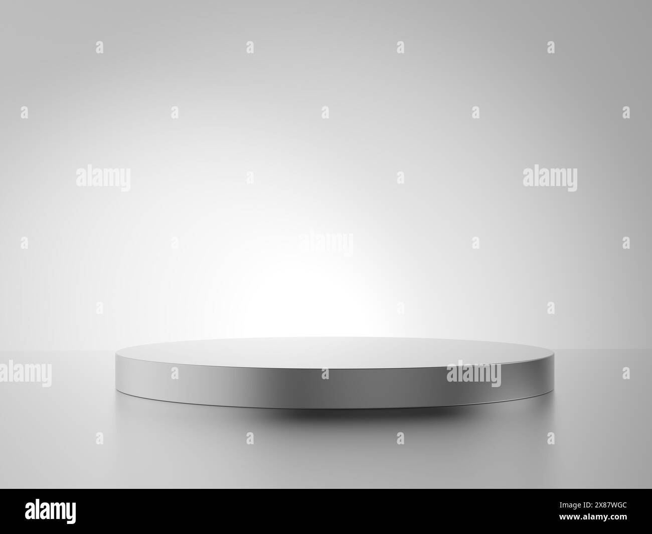 Metal podium isolated on gray. Product display. 3d illustration Stock ...