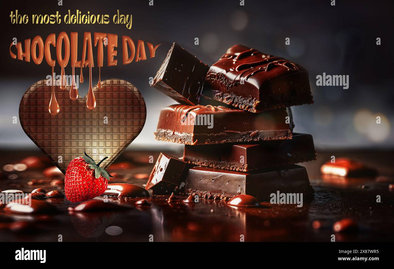 World Sweet and Dark Chocolate Day delicious day Stock Photo - Alamy