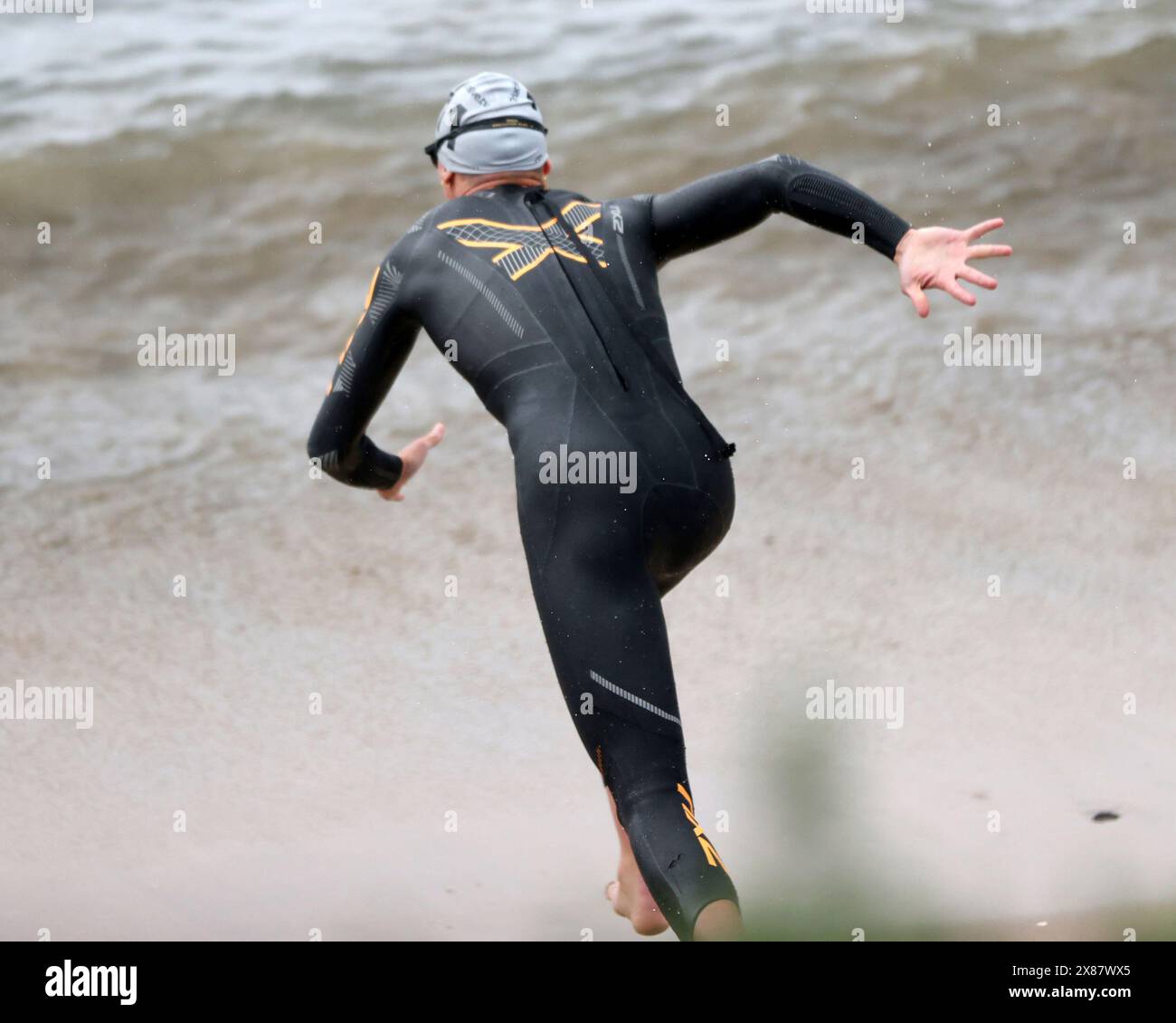 Jamie Riddle, of South Africa, at the 2024 World Triathlon Cup ...
