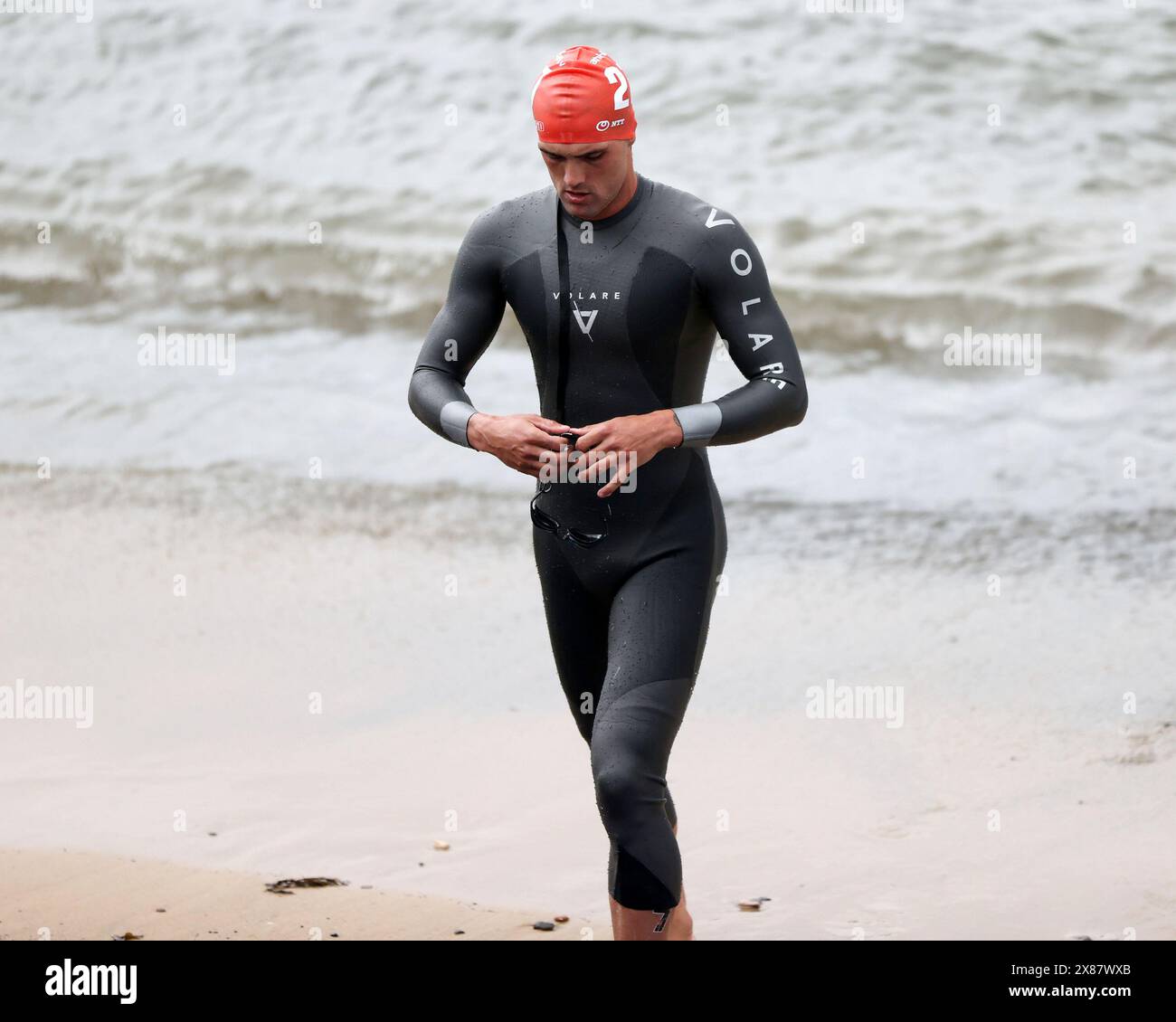 Lachlan Jones, of Australia, at the 2024 World Triathlon Cup Wollongong ...