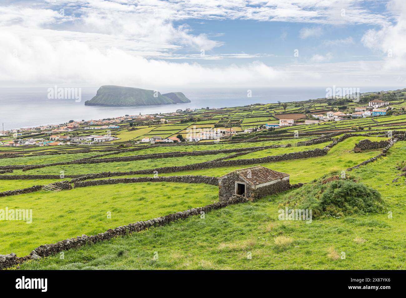 Porto Judeu, Terceira, Azores, Portugal. Landscape near Porto Judeu on ...