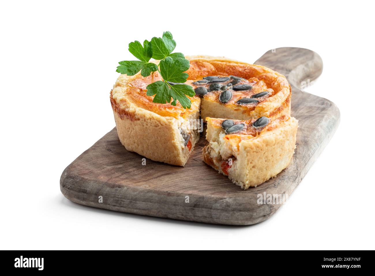 Wooden board tasty egg Cut Out Stock Images & Pictures - Alamy