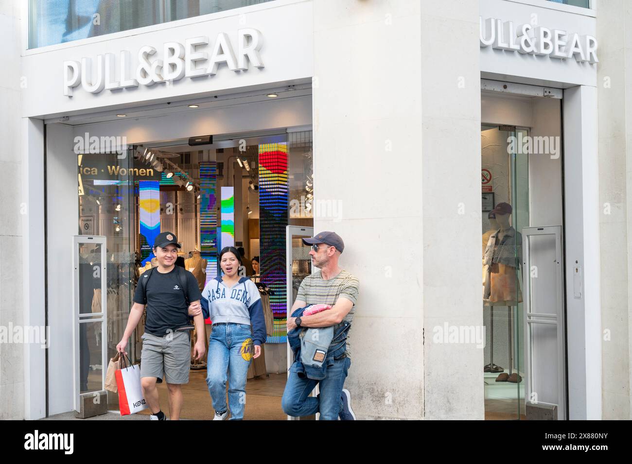 Shoppers are seen at the Spanish multinational clothing design retail ...