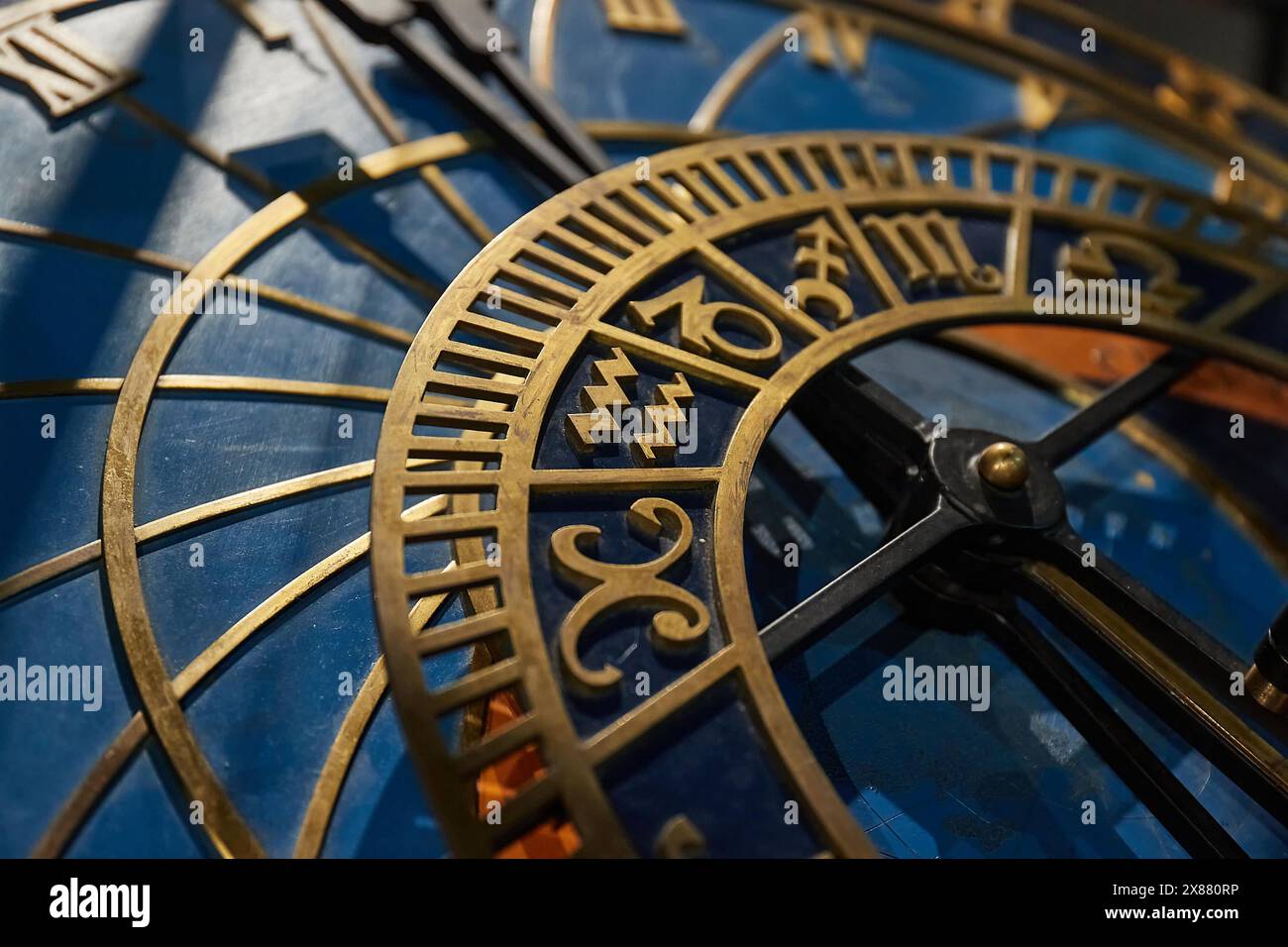 Old astronomical clock detail Stock Photo - Alamy