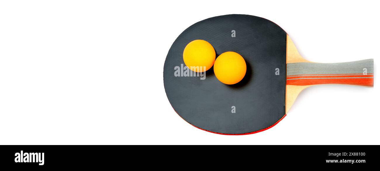 Ping pong racket and ball. Table tennis equipment isolated on white ...