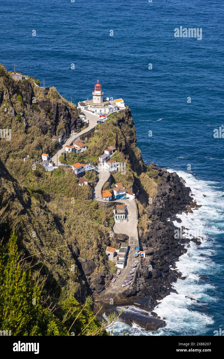 Nordeste, Sao Miguel, Azores, Portugal. The Arnel Point Lighthouse on ...