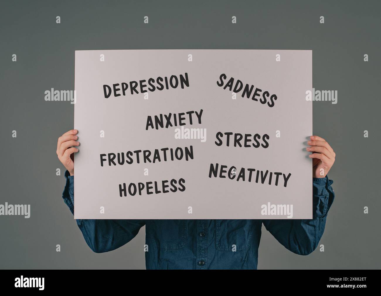 Sadness, depression, frustration and negativity, mental health concept ...