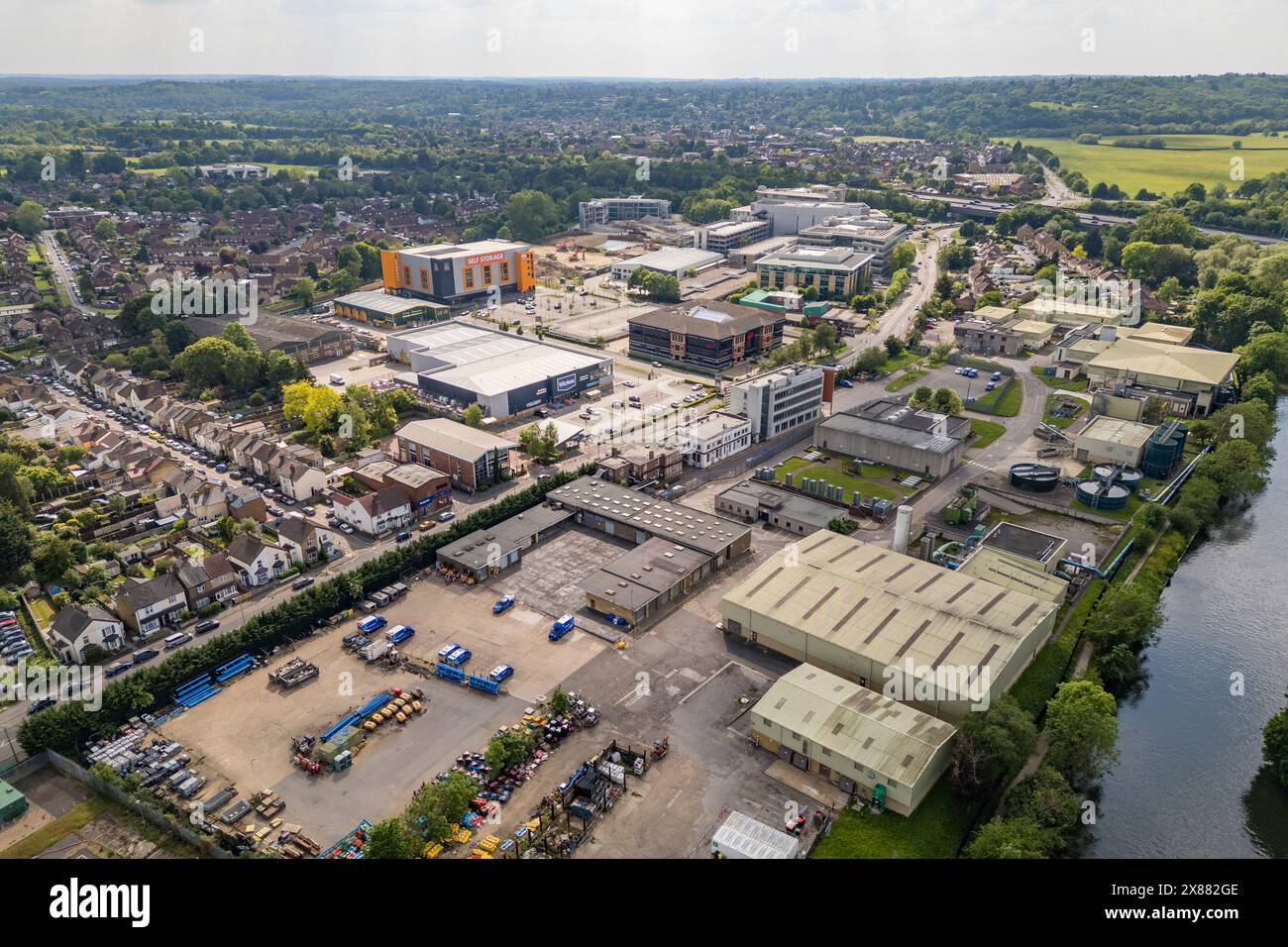 Aerial view factories in industrial hi-res stock photography and images ...