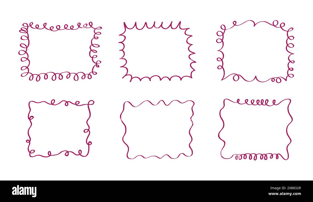 Frames set in hand-drawn style. This collection features vintage image ...