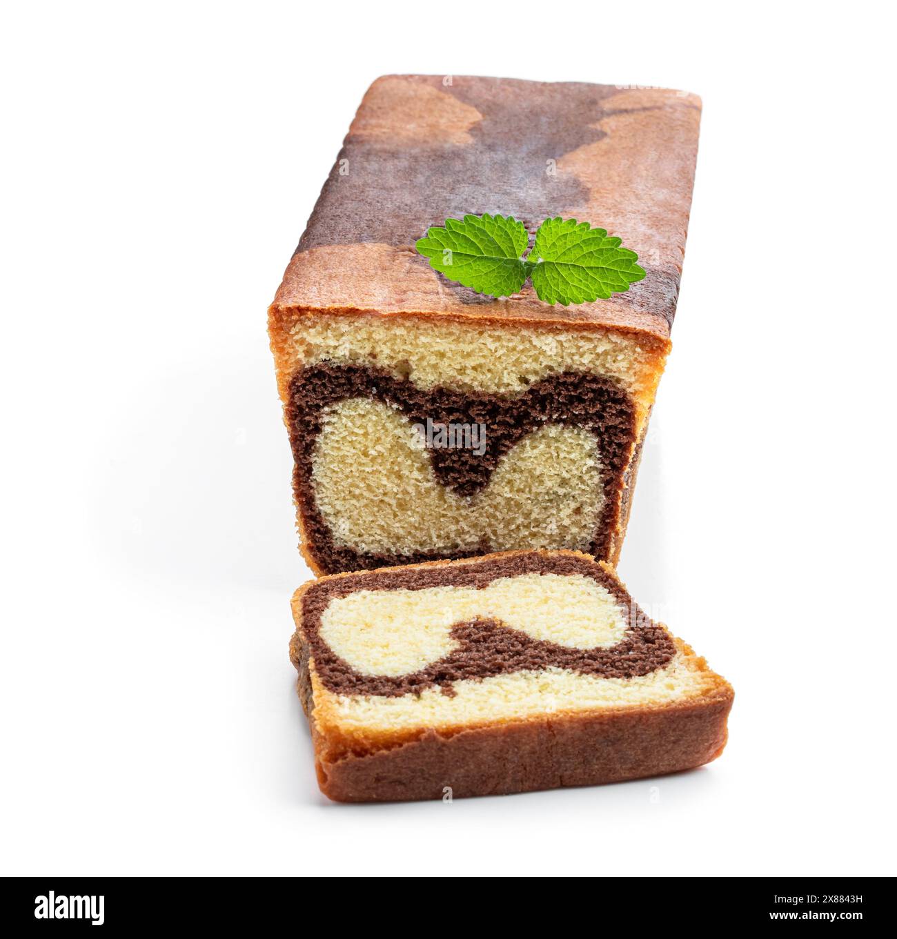 Homemade chocolate marble cakes isolated on a white background Stock ...