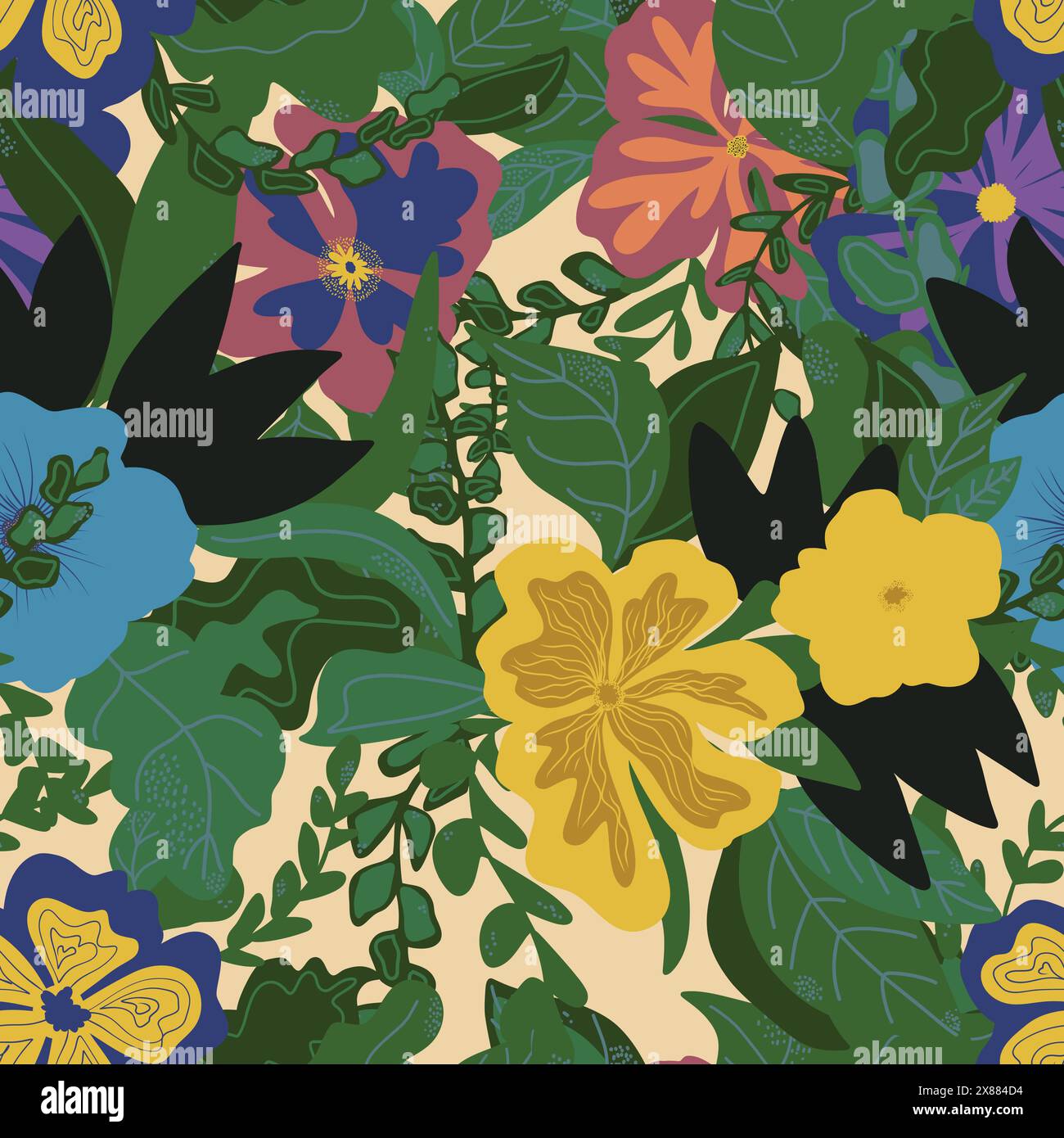 Vector seamless overlapping pattern Stock Vector Image & Art - Alamy