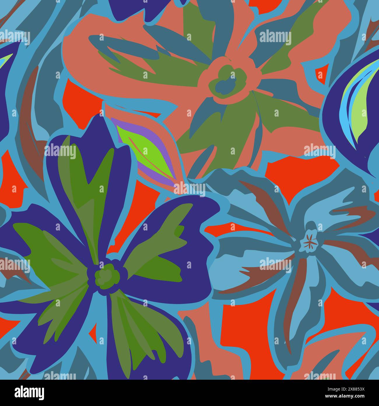 Vector seamless overlapping pattern Stock Vector Image & Art - Alamy