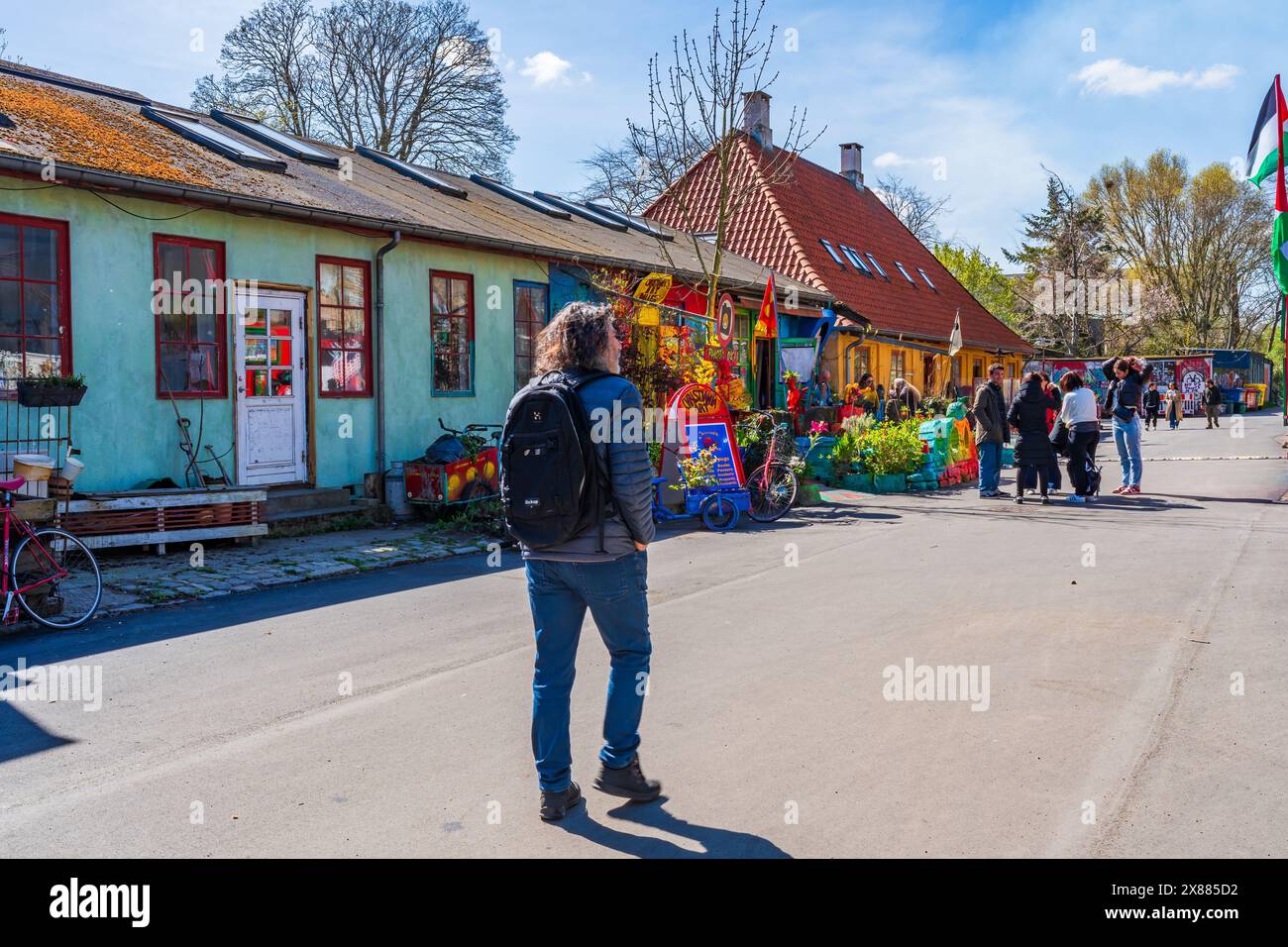 COPENHAGEN, DENMARK - APRIL 16, 2024: Freetown Christiania, also known ...