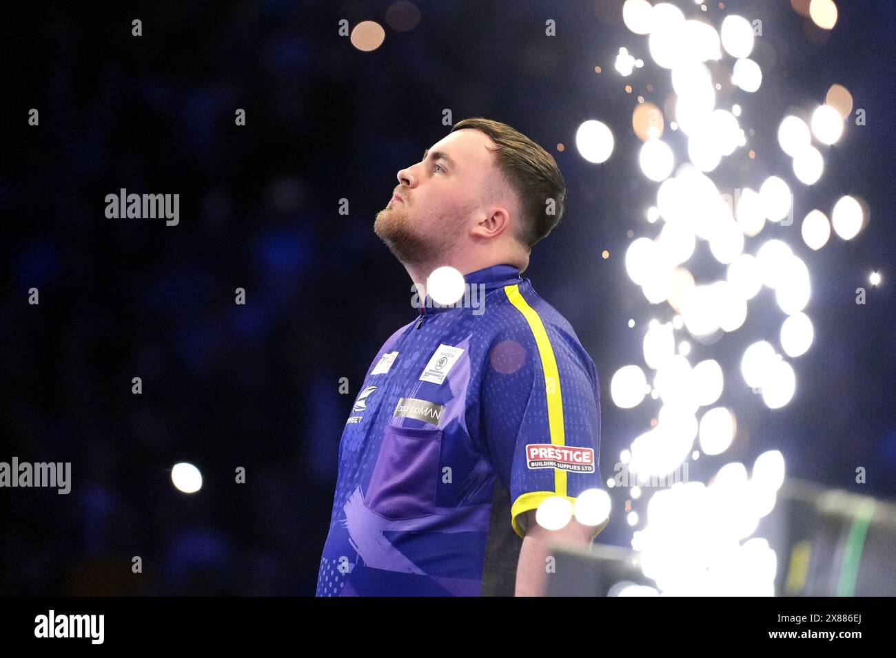 Luke Littler before the final against Luke Humphries during the 2024 ...