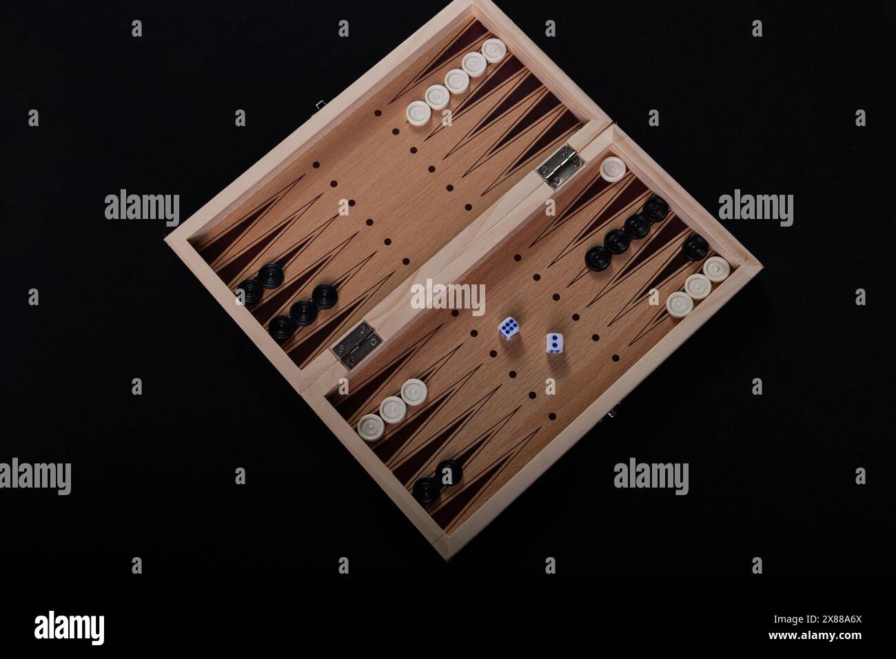 Traditional backgammon game. Photographed from top to bottom. Board ...
