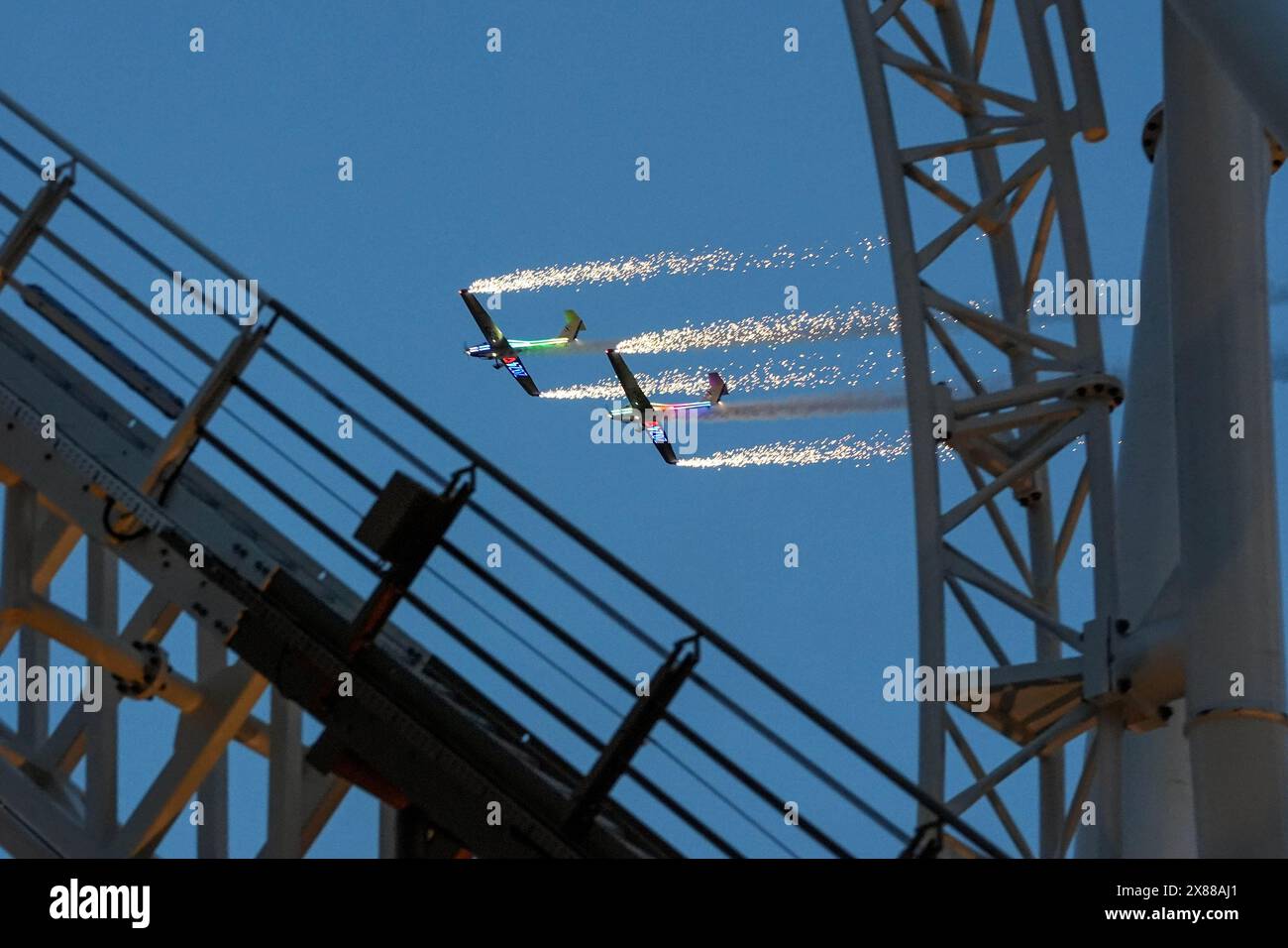 EDITORIAL USE ONLY A view of Hyperia during Thorpe Park's VIP launch ...