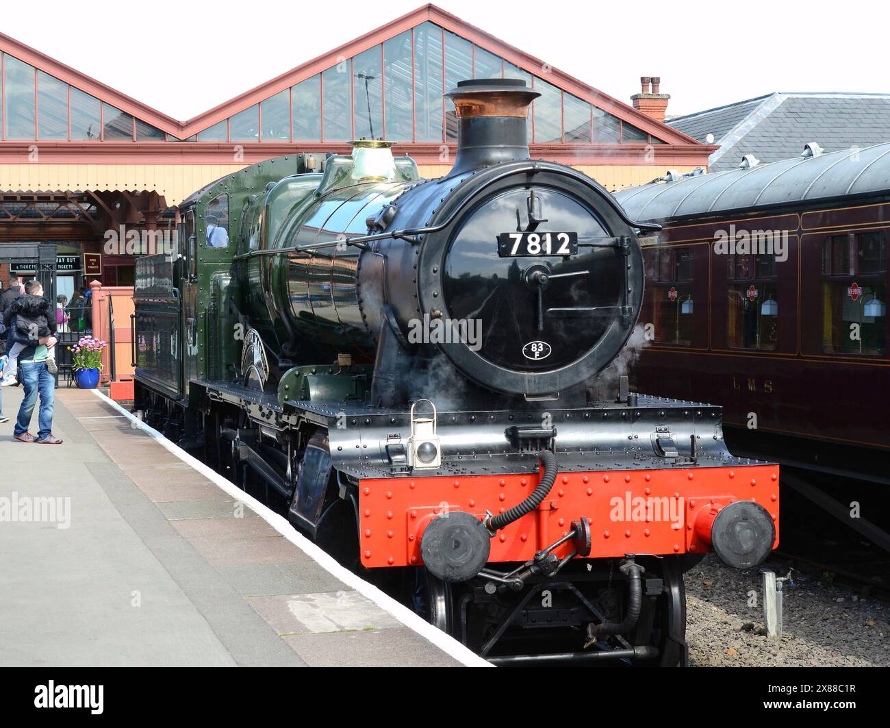 A Dad shows his Son the footplate of a steam locomotive Stock Photo - Alamy
