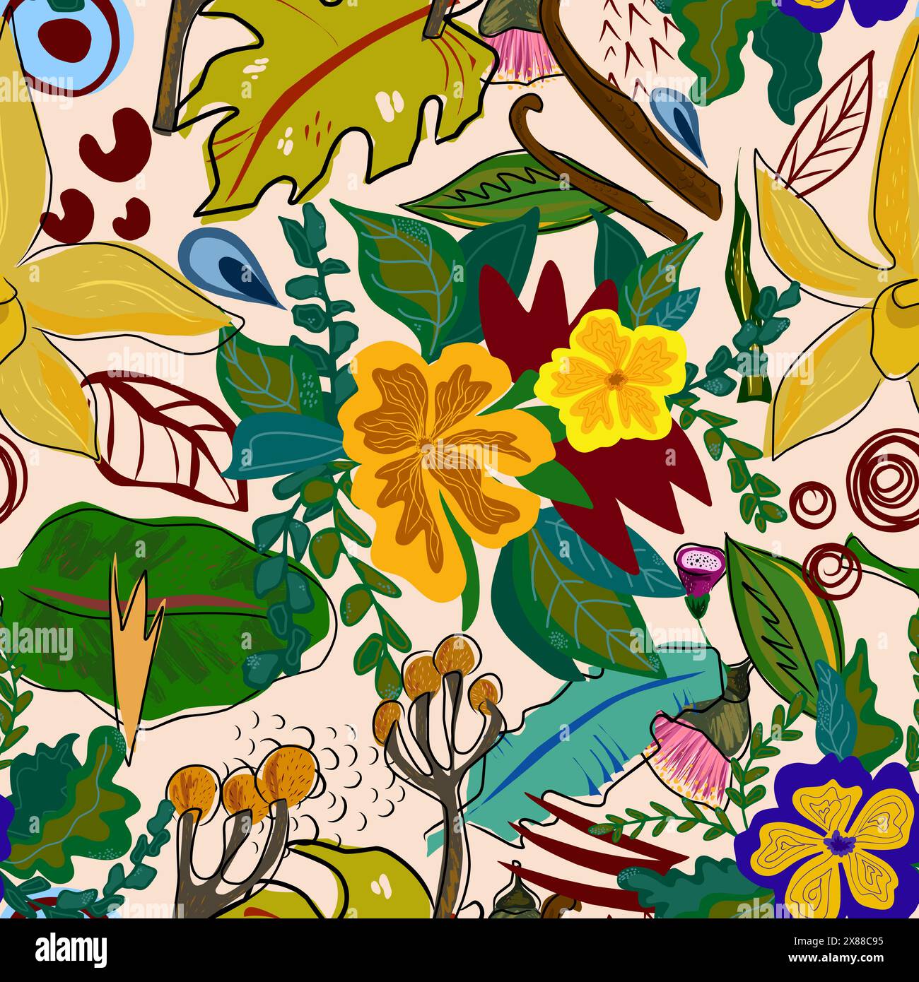 Vector seamless overlapping pattern Stock Vector Image & Art - Alamy