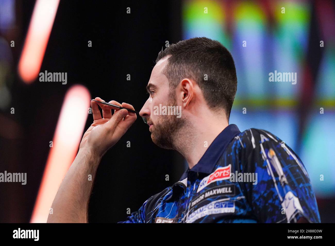 London, UK. 23rd May, 2024. Luke Humphries throws during the 2024 ...
