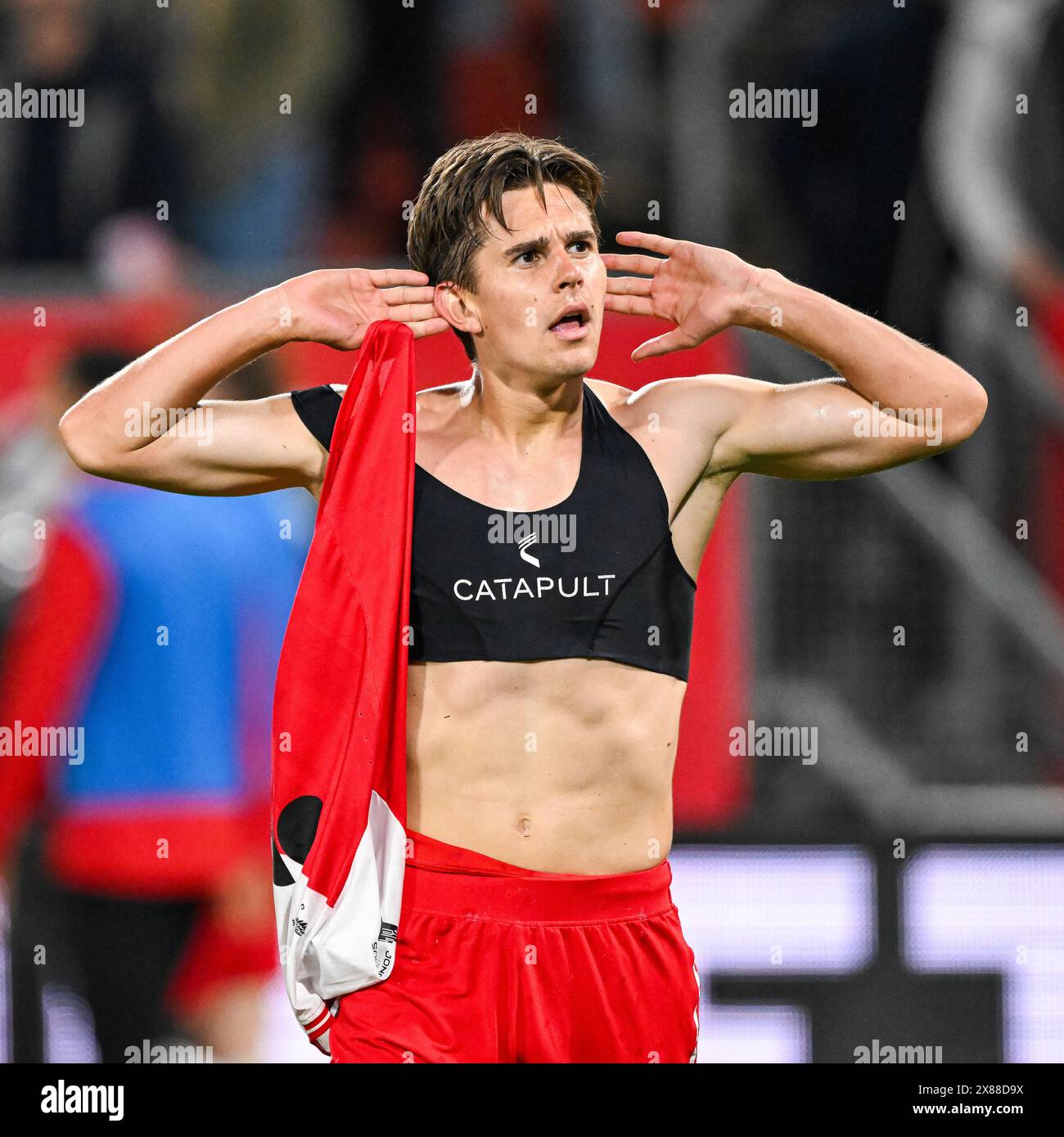 UTRECHT - Victor Jensen of FC Utrecht celebrates the 3-1 during the ...
