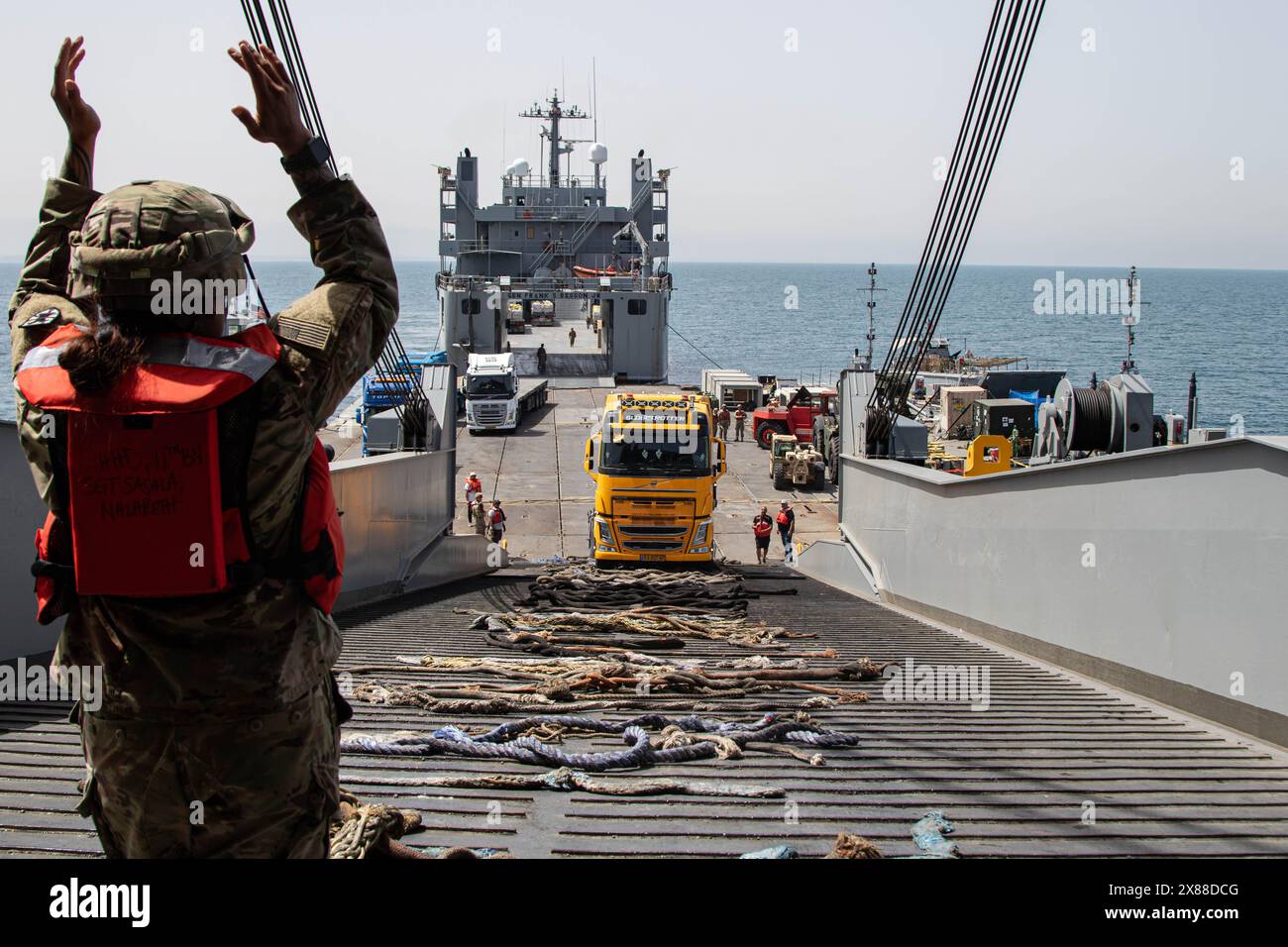 Mediterranean Sea, Israel. 18 May, 2024. U.S. Army soldiers assigned to ...
