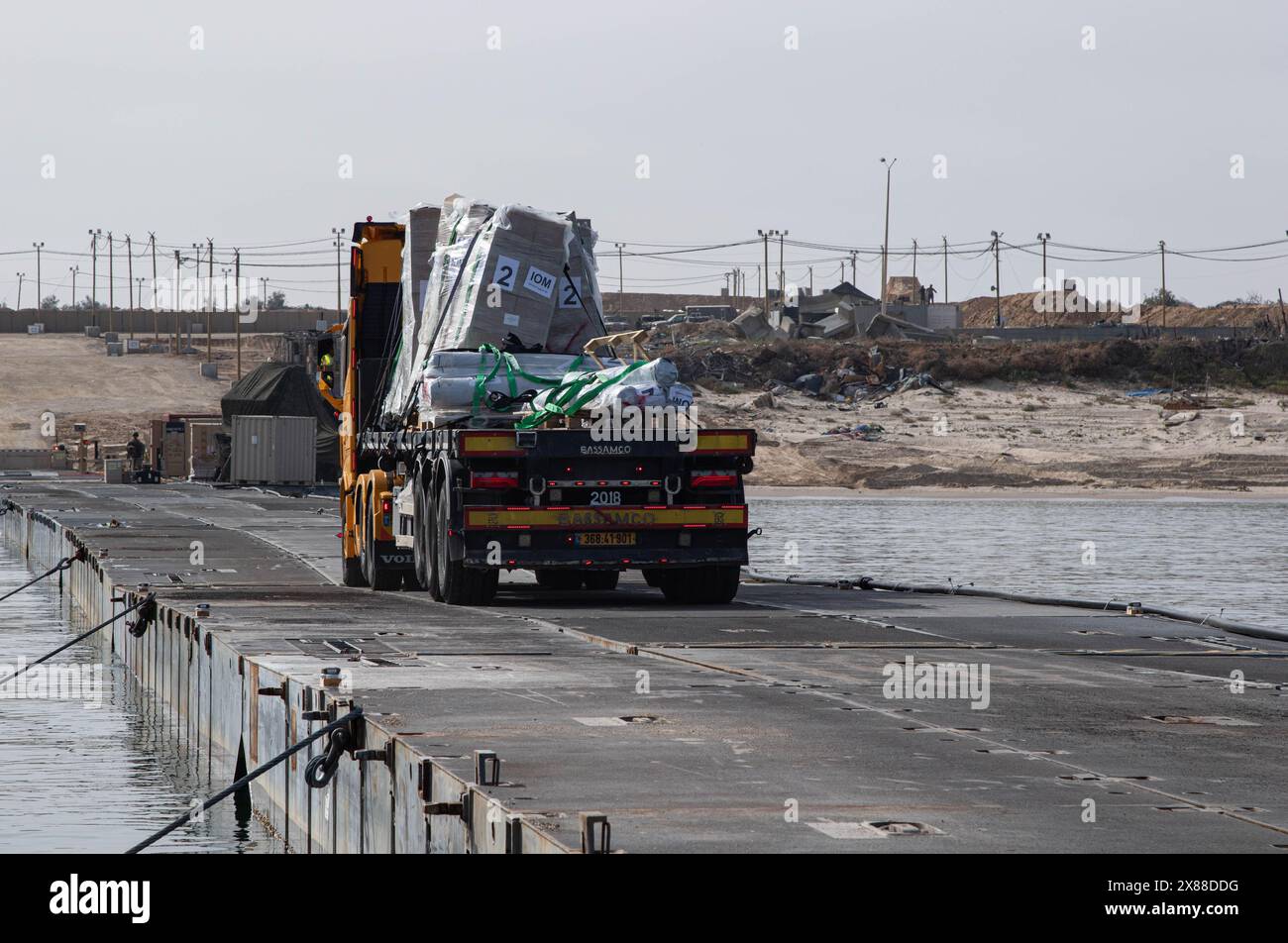 Mediterranean Sea, Israel. 19 May, 2024. A truck carrying humanitarian ...