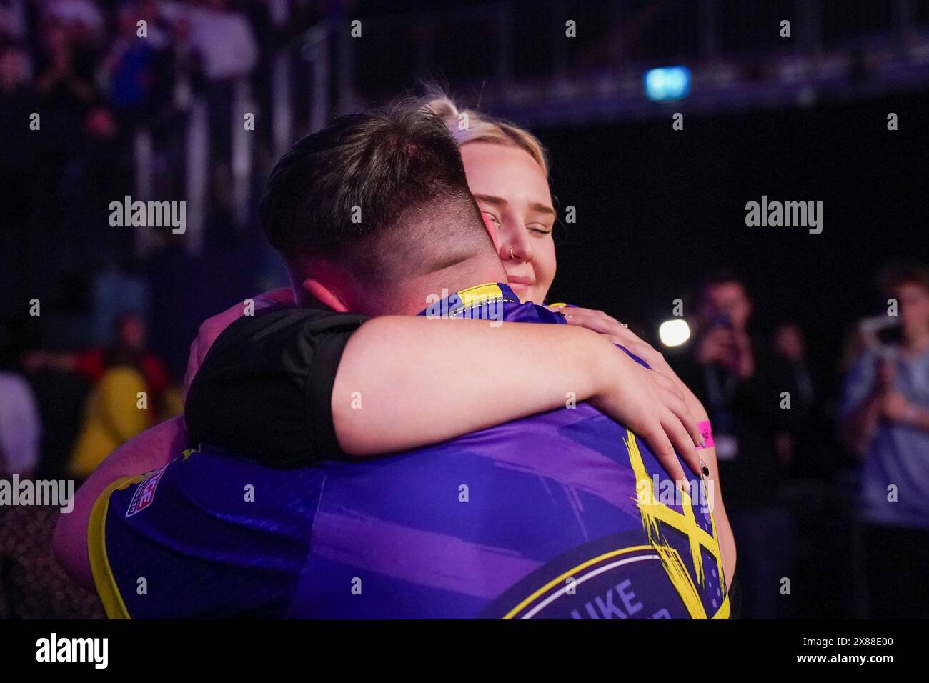 London, UK. 23rd May, 2024. Luke Littler and girlfriend Eloise ...