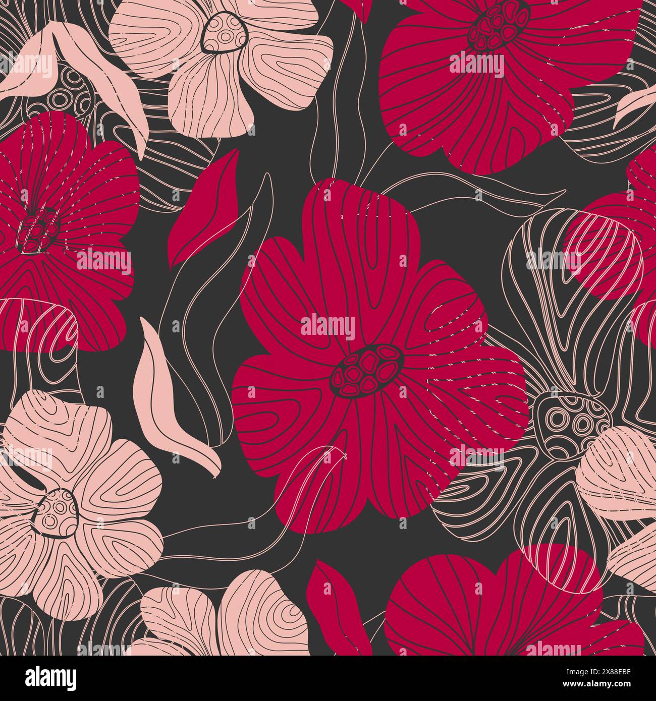 Vector seamless overlapping pattern Stock Vector Image & Art - Alamy