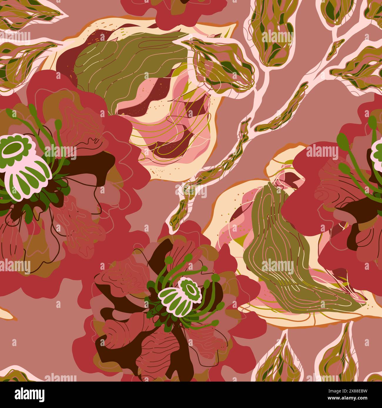 Vector seamless overlapping pattern Stock Vector Image & Art - Alamy