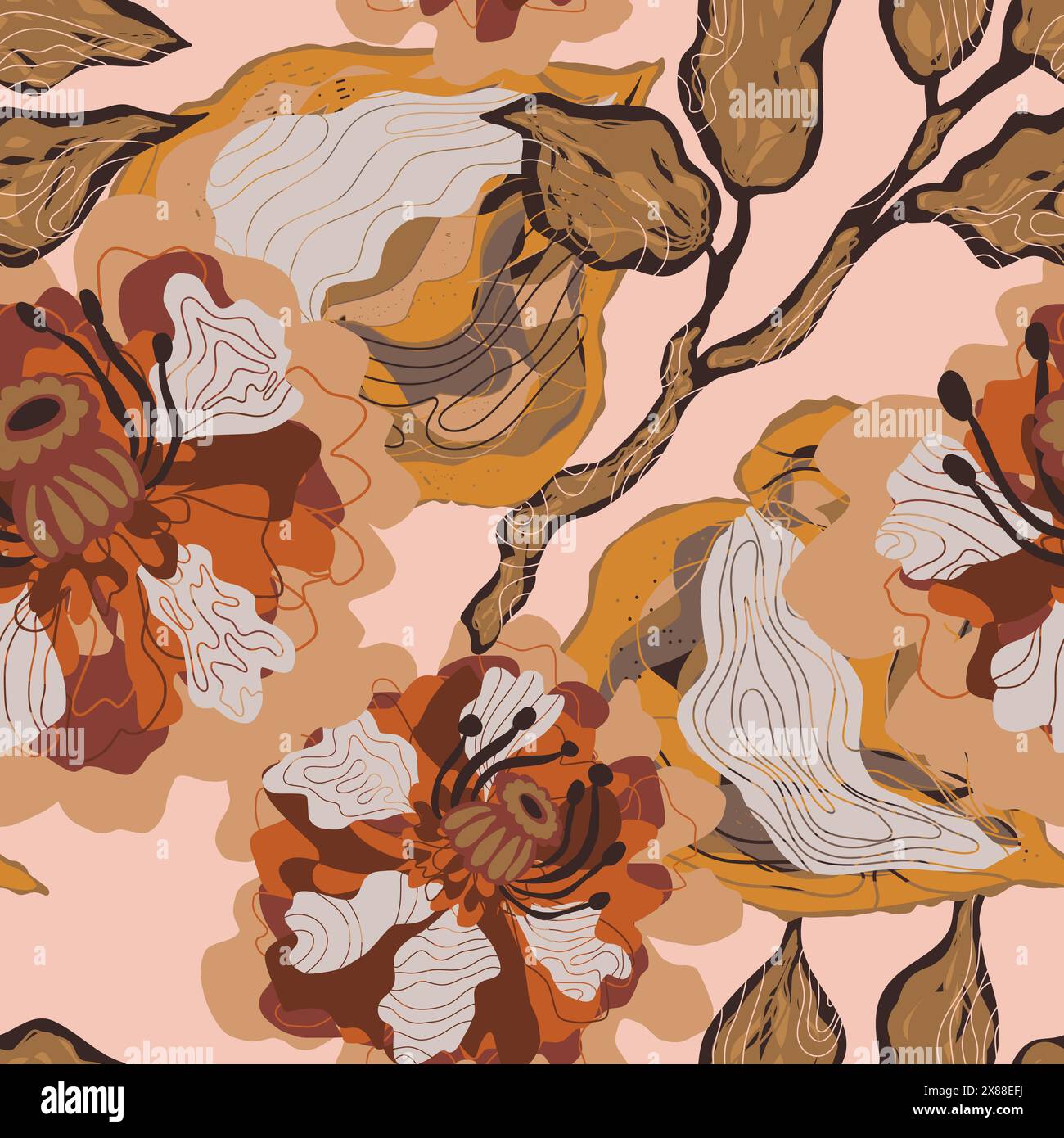 Vector seamless overlapping pattern Stock Vector Image & Art - Alamy