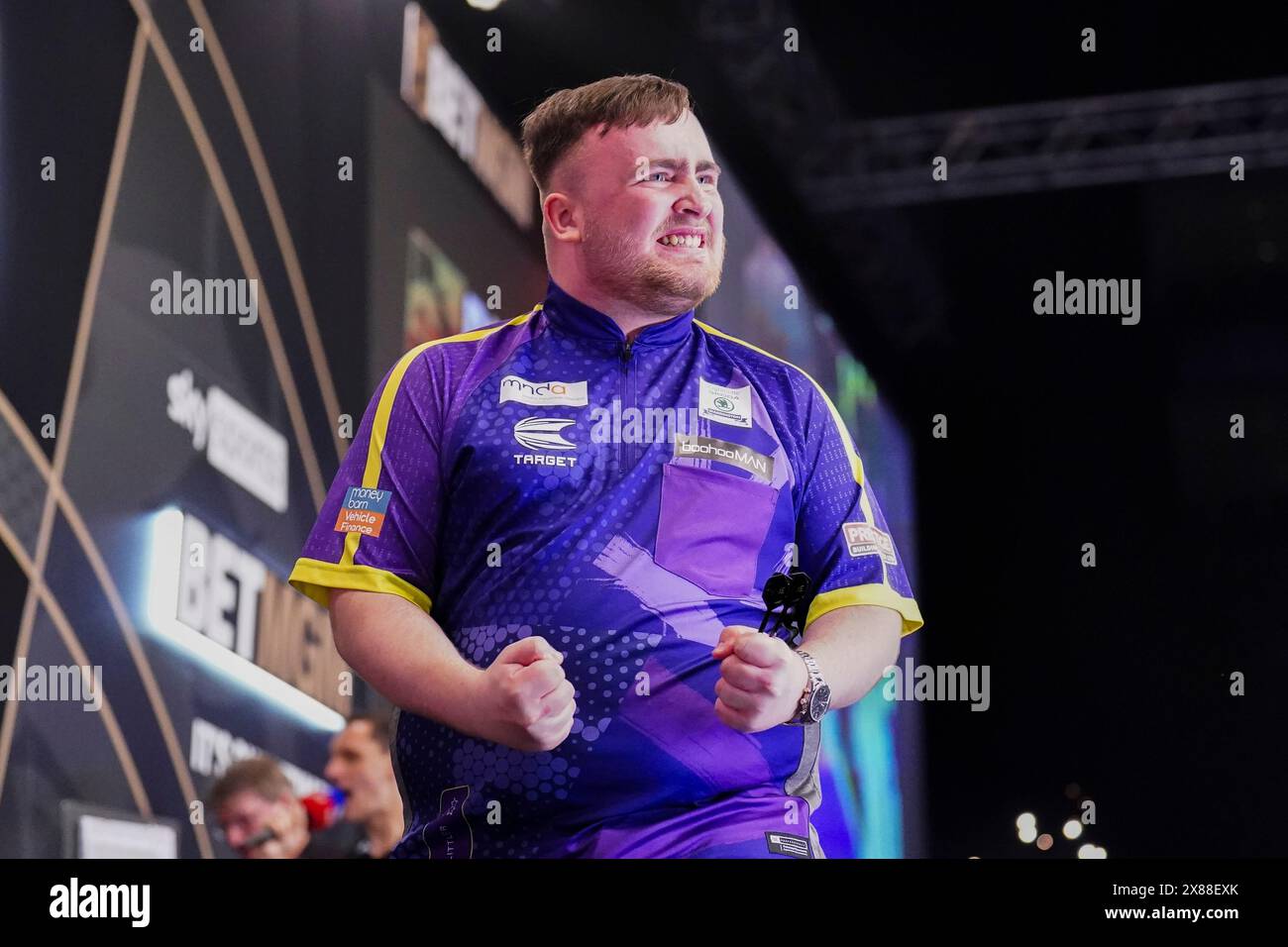 London, UK. 23rd May, 2024. Luke Littler wins during the 2024 BetMGM ...